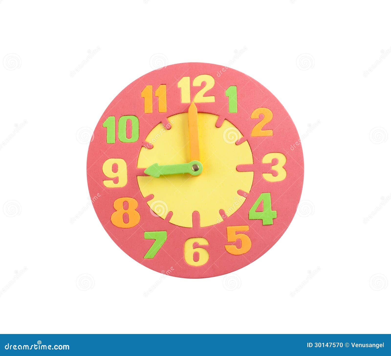 Colorful Toy Clock in Textured Foam Stock Photo - Image of education ...