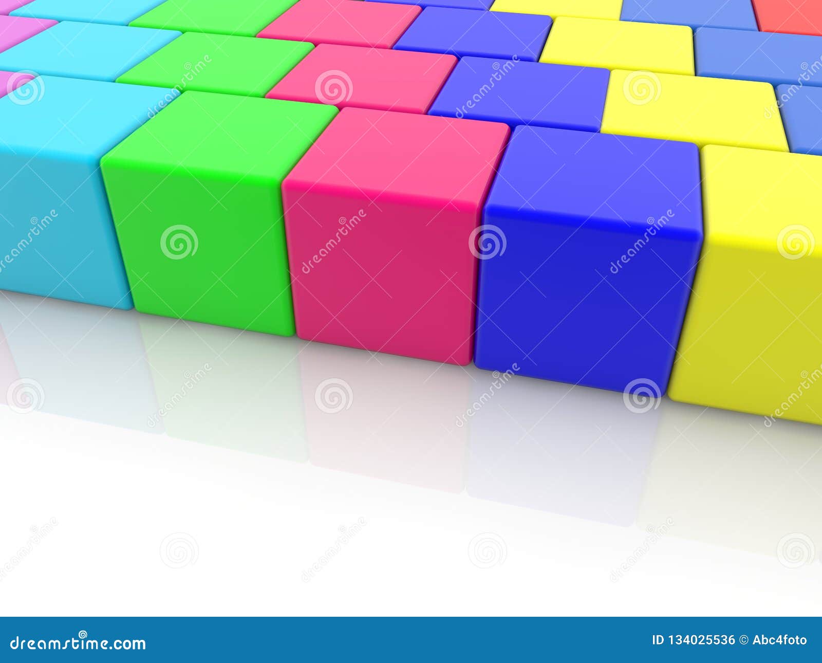 Colorful Toy Cubes Stacked in Rows Stock Illustration - Illustration of ...