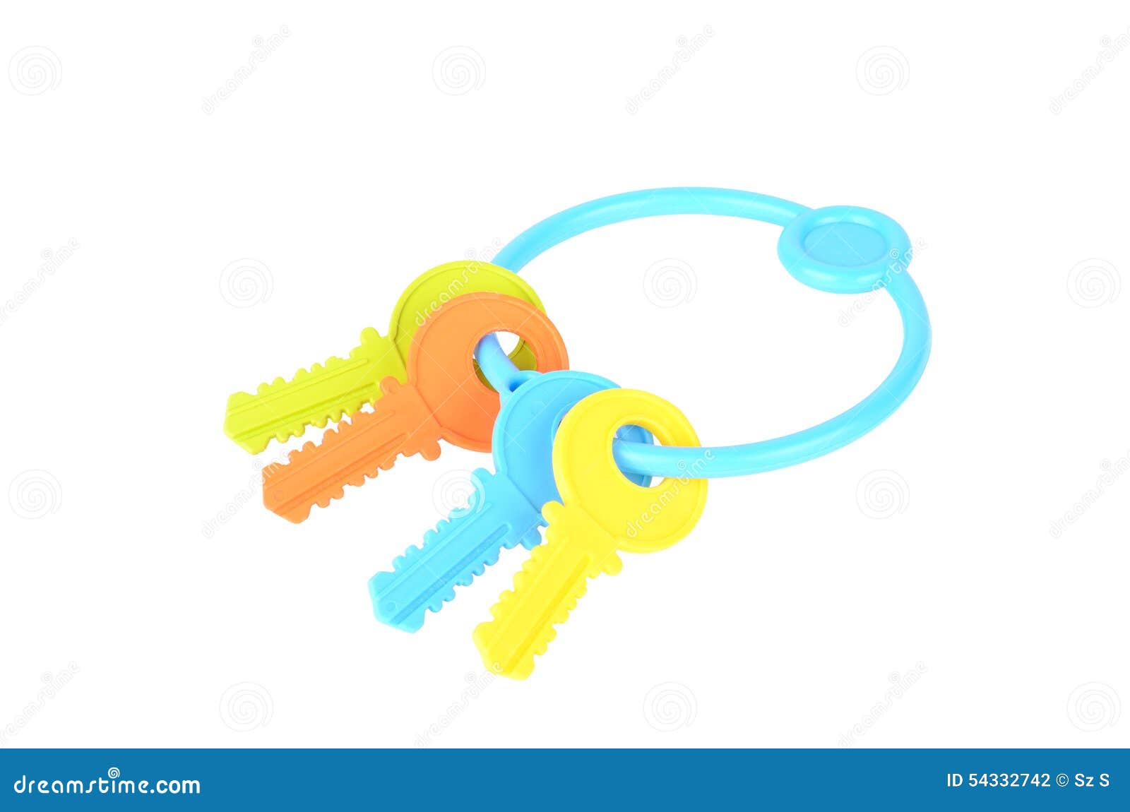 Colorful Toy Keys Isolated on White Background Stock Photo - Image of ...