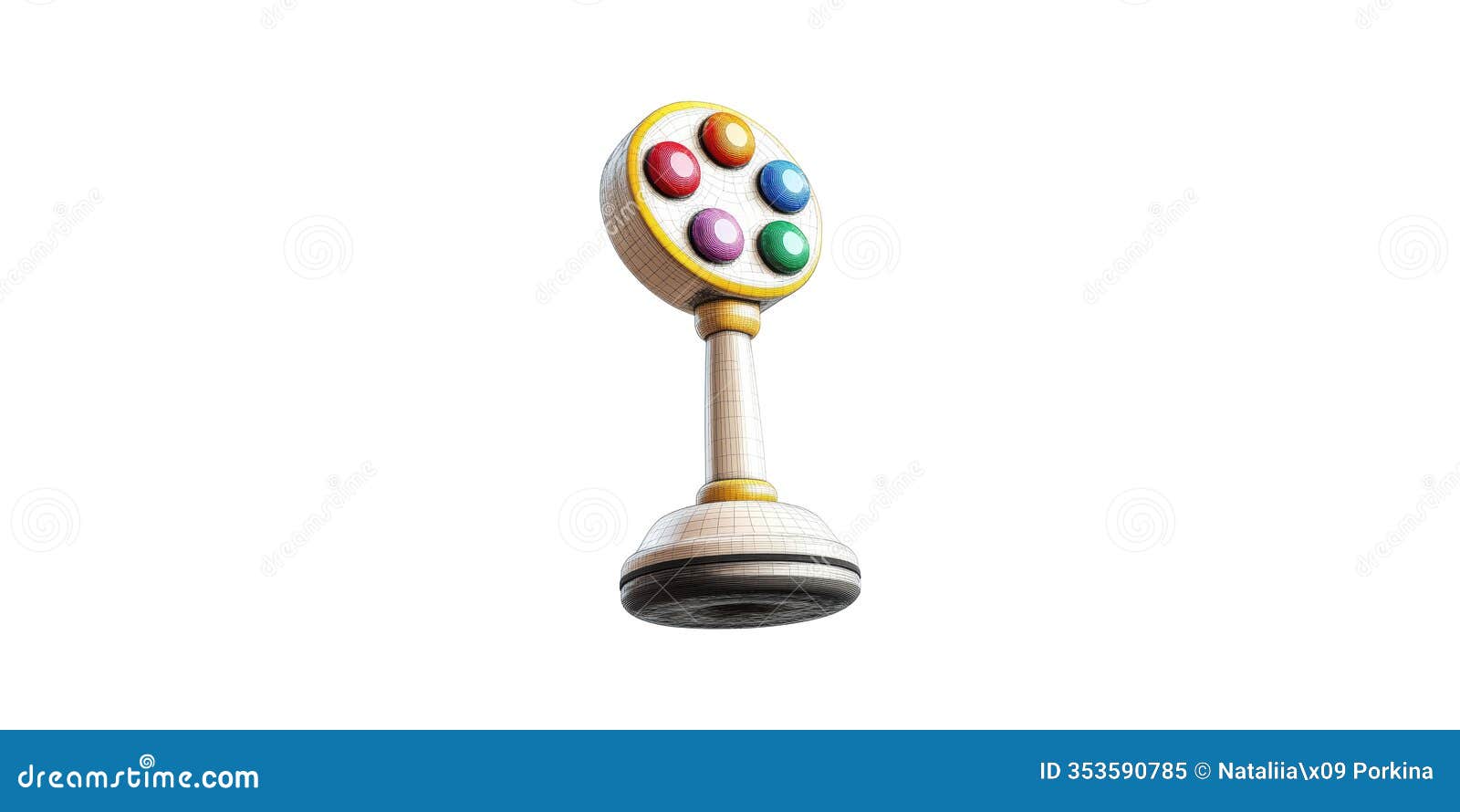 Colorful Toy Scepter with Buttons Isolated on Transparent Background ...