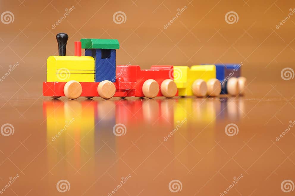 Colorful toy train stock photo. Image of connected, play - 14100384
