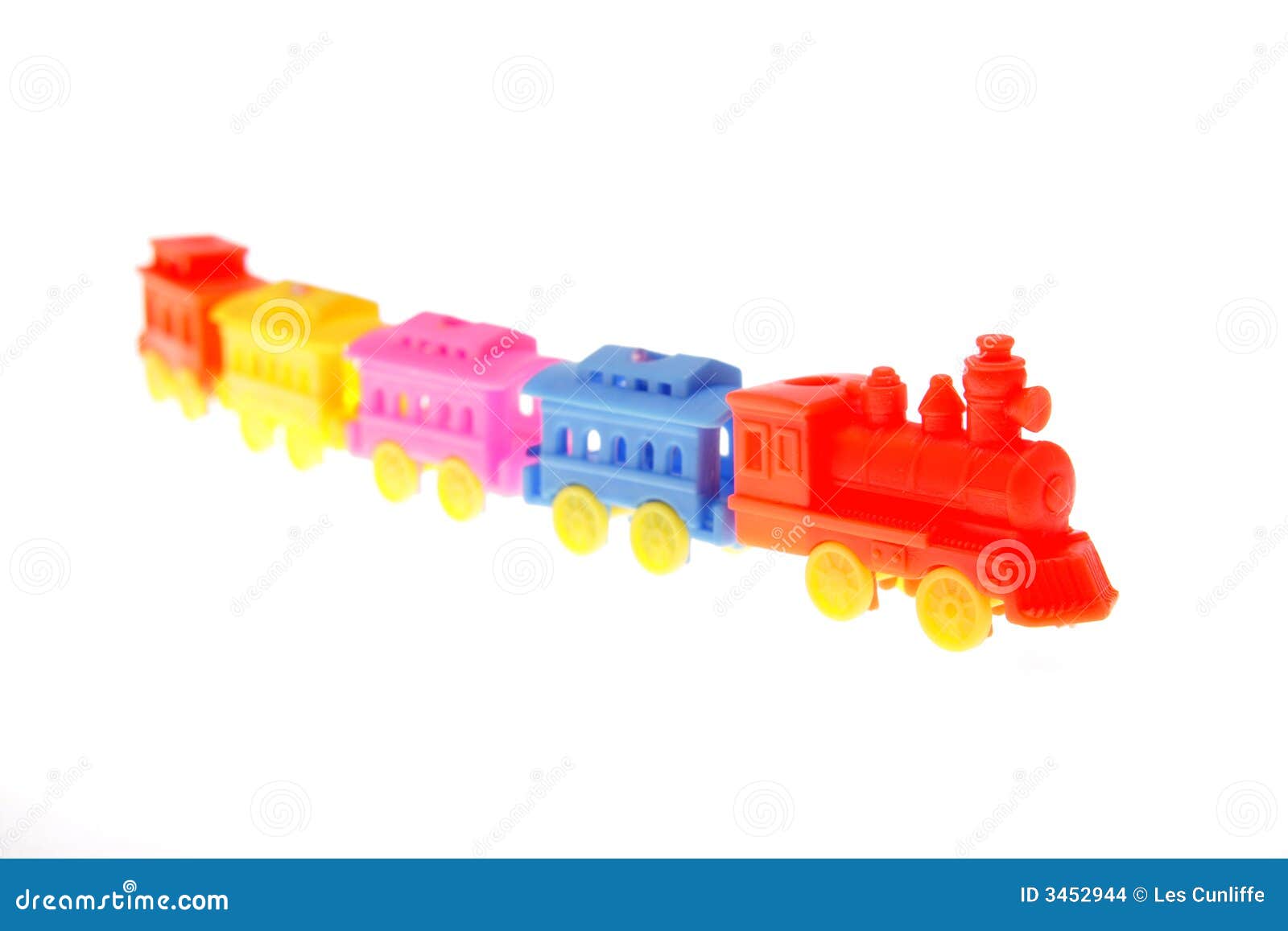 Colorful toy train stock photo. Image of objects, studio - 3452944