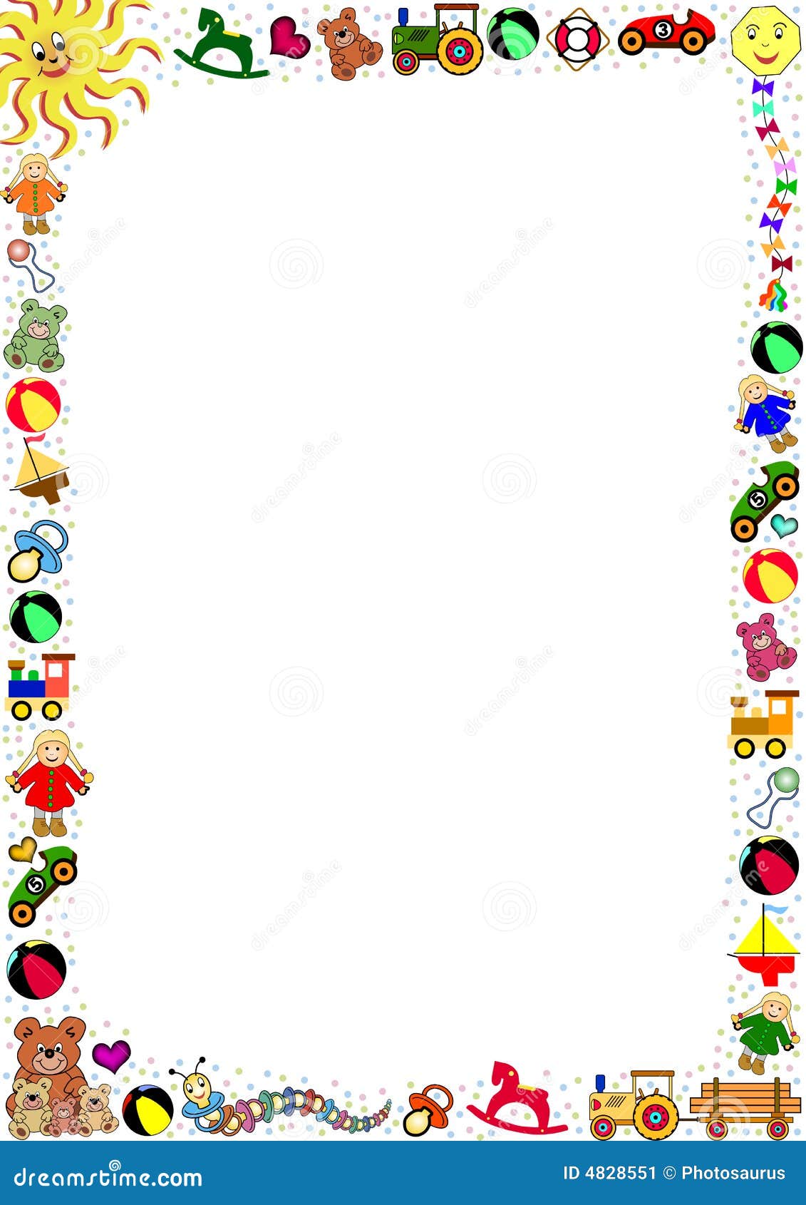 Colorful Toys border stock vector. Illustration of celebrate - 4828551