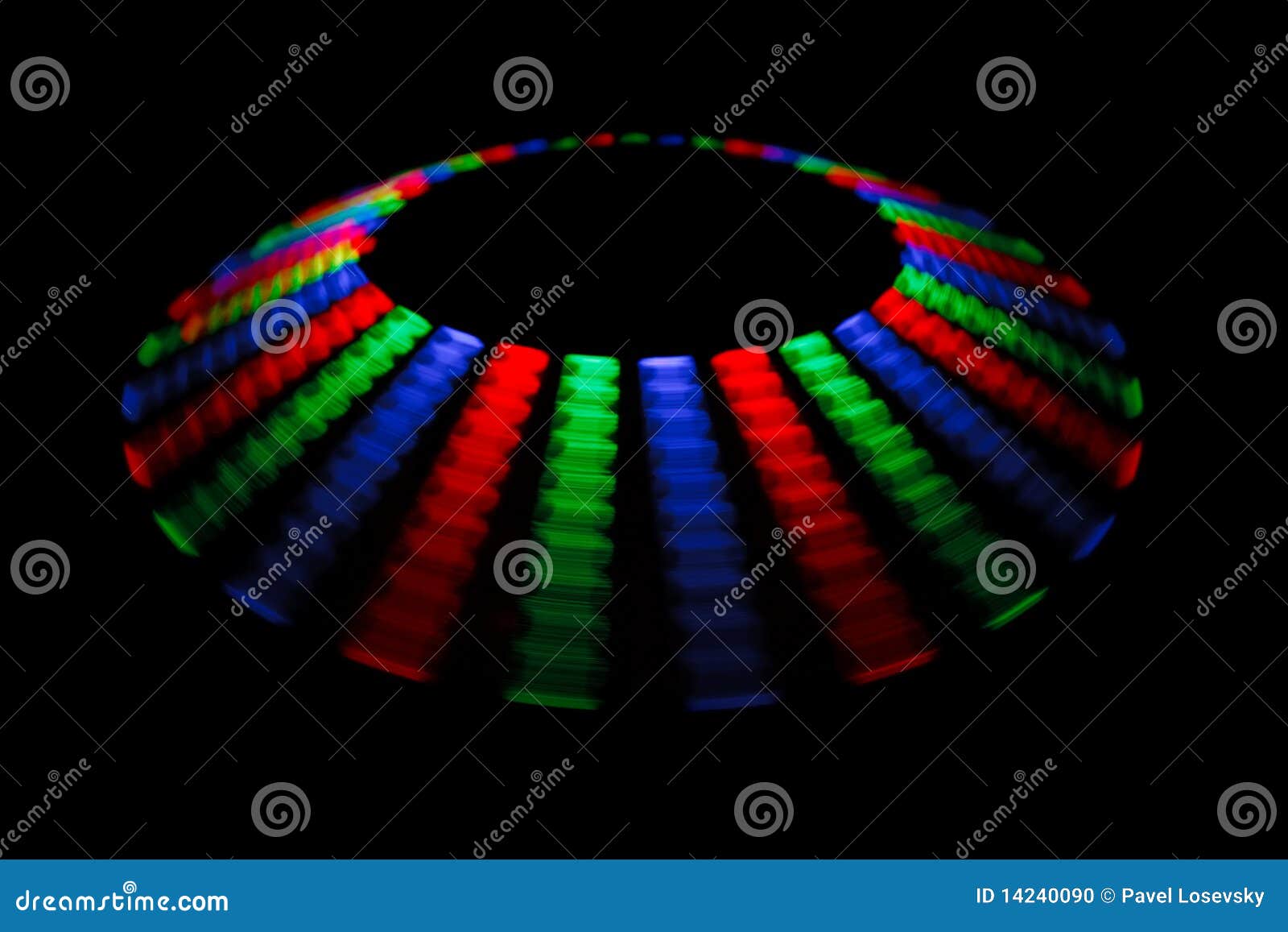 Colorful Trace Rotating LED in Form of a Disc Stock Illustration ...