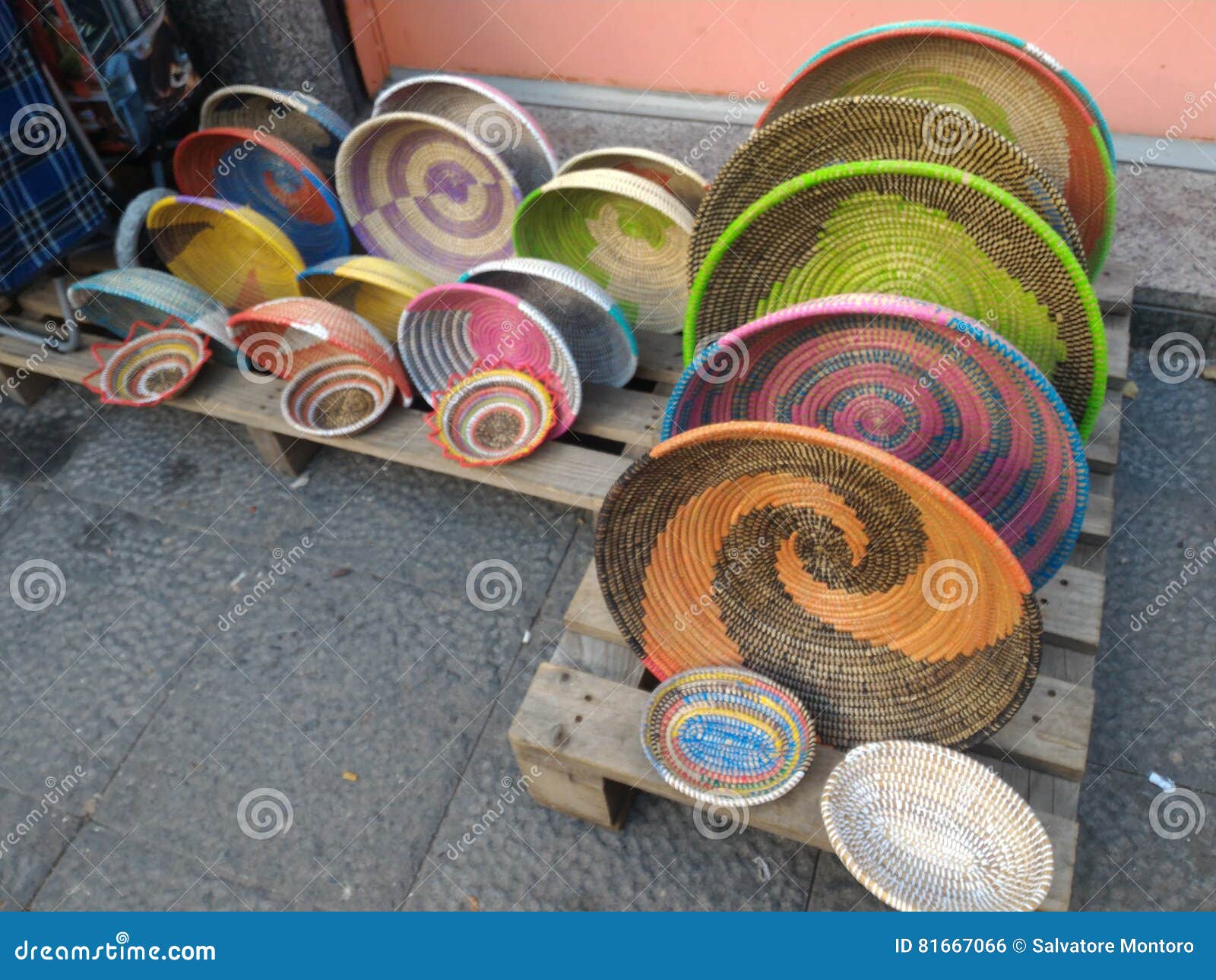 Colorful Traditional African Baskets Stock Photo - Image of baskets ...
