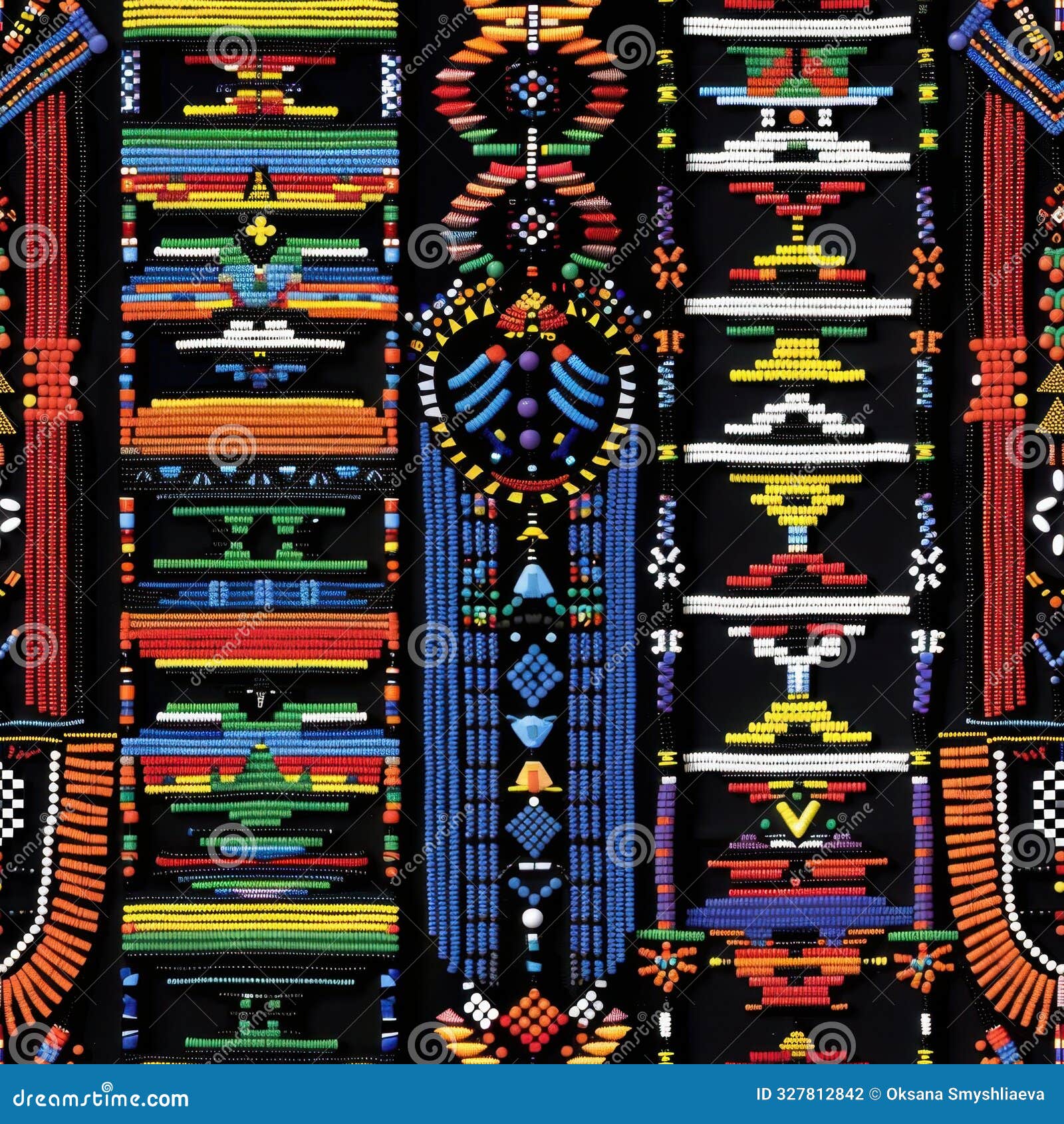 Colorful Traditional Beaded African Art Patterns and Textures Stock ...