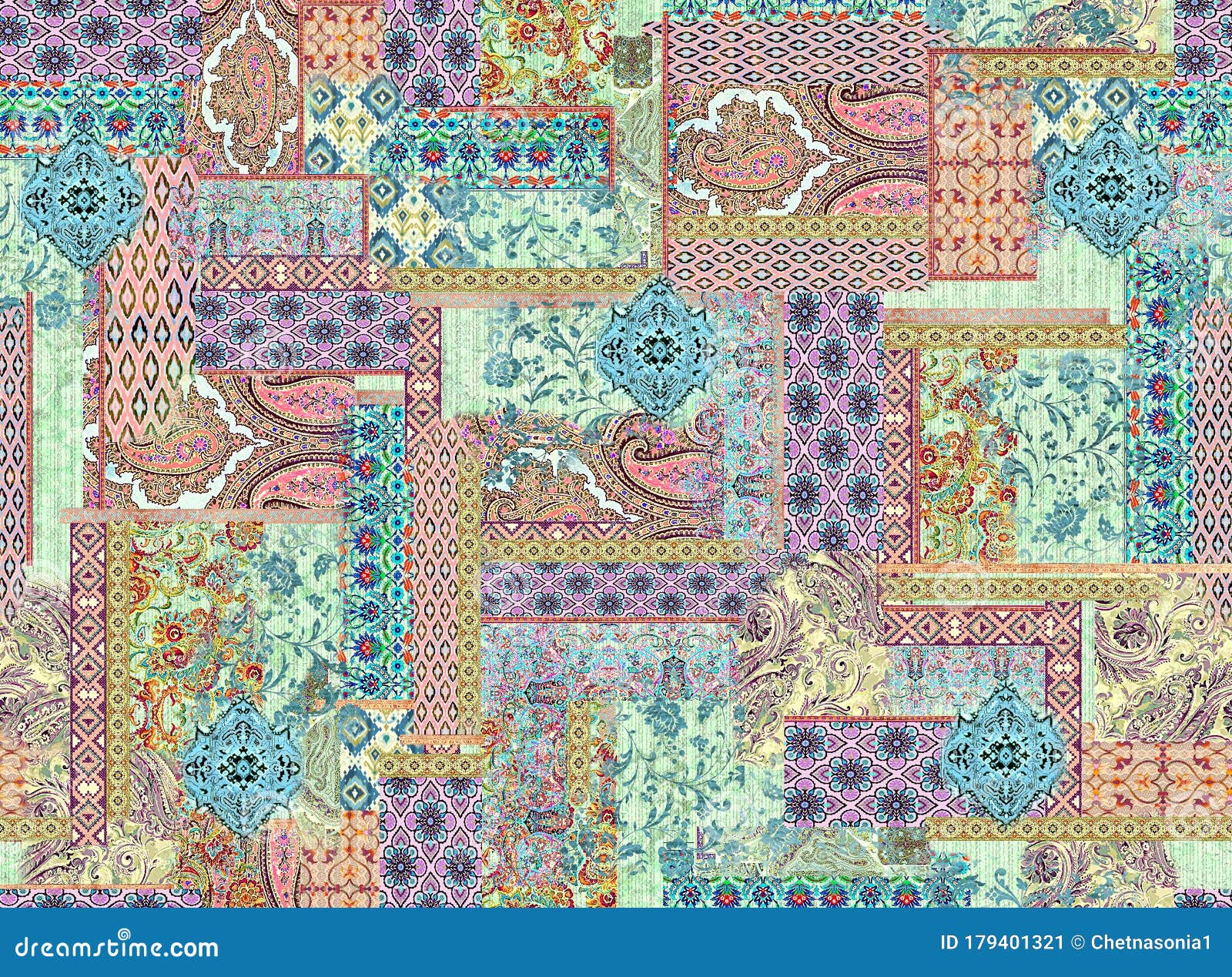 Colorful Traditional Silk Design Pattern Background Stock Illustration ...