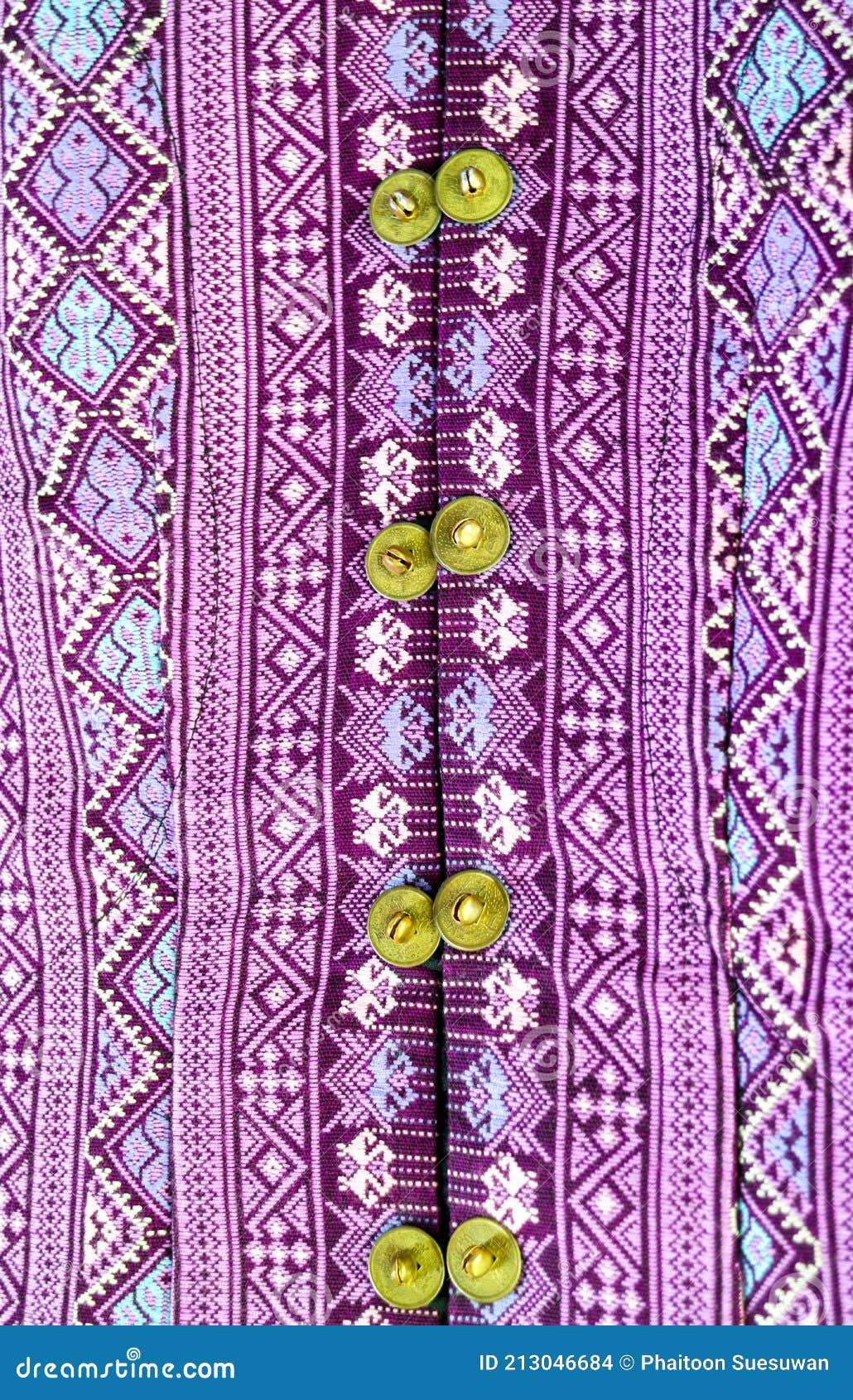 Colorful Traditional Thai Fabric Patterns Handmade Stock Photo - Image ...