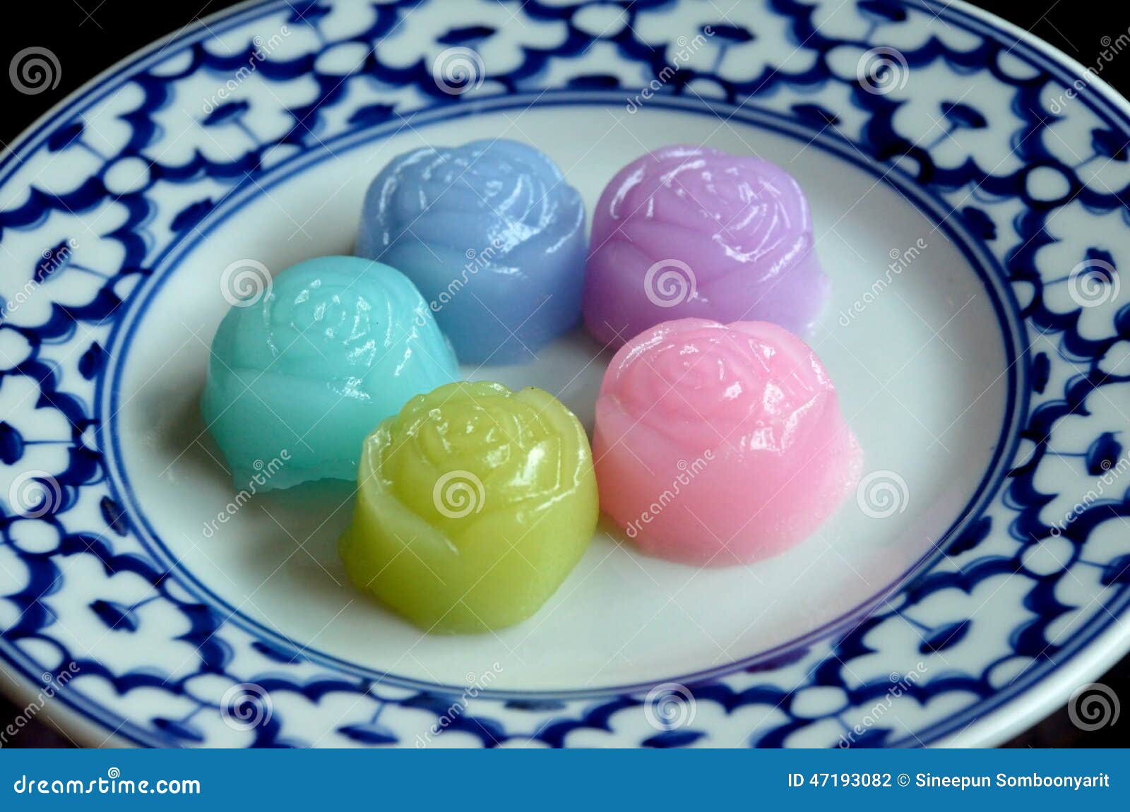 Colorful Traditional Thai Sweet Stock Photo - Image of thai, green ...
