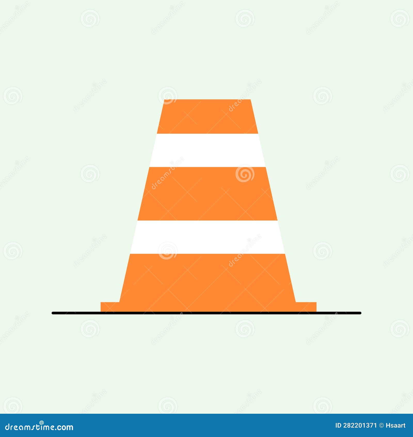 Colorful Traffic Cone Sign Flat Vector Illustration Stock Vector ...