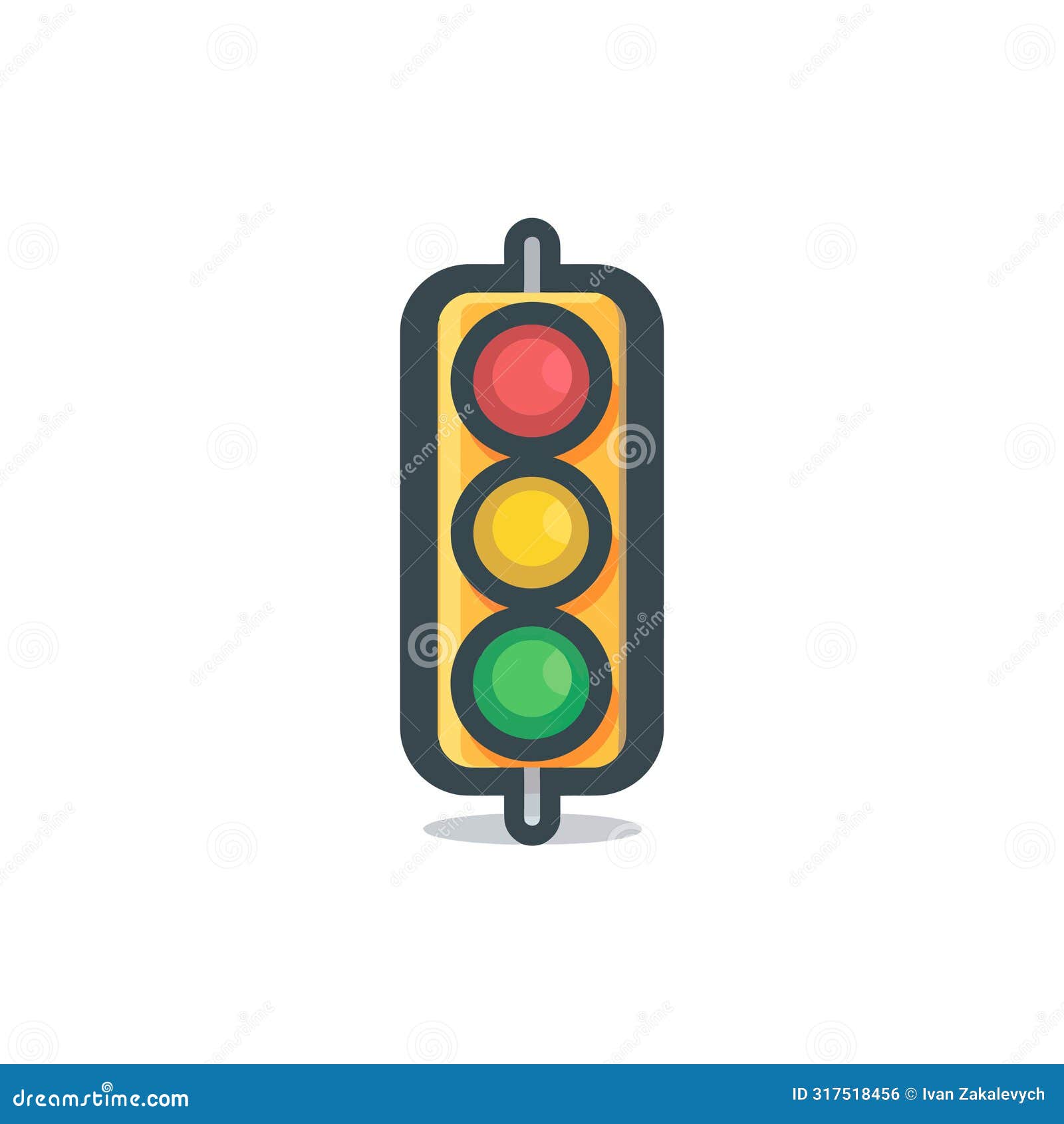 Colorful Traffic Light Illustration with Shadow. Vector Illustration ...