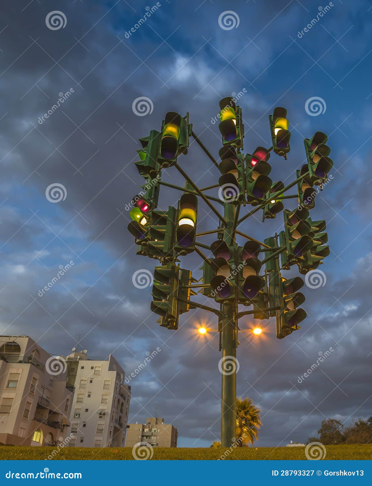 Colorful trafficlight stock image. Image of israel, popular - 28793327