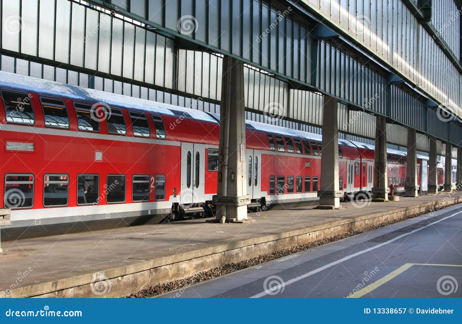 Colorful Train and Station stock image. Image of arrival - 13338657