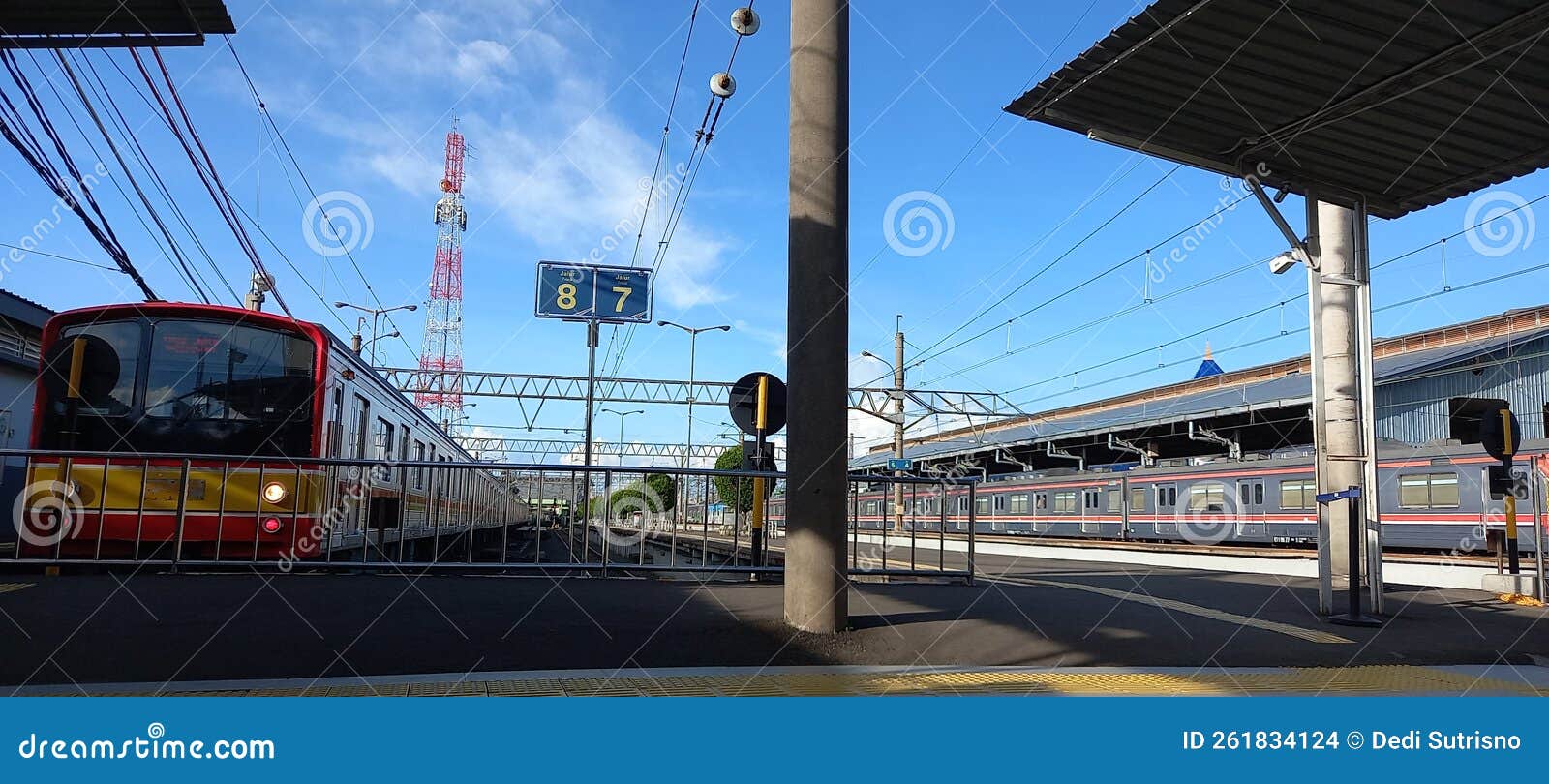 Colorful Train Station in Indonesia. Stock Photo - Image of indonesia ...