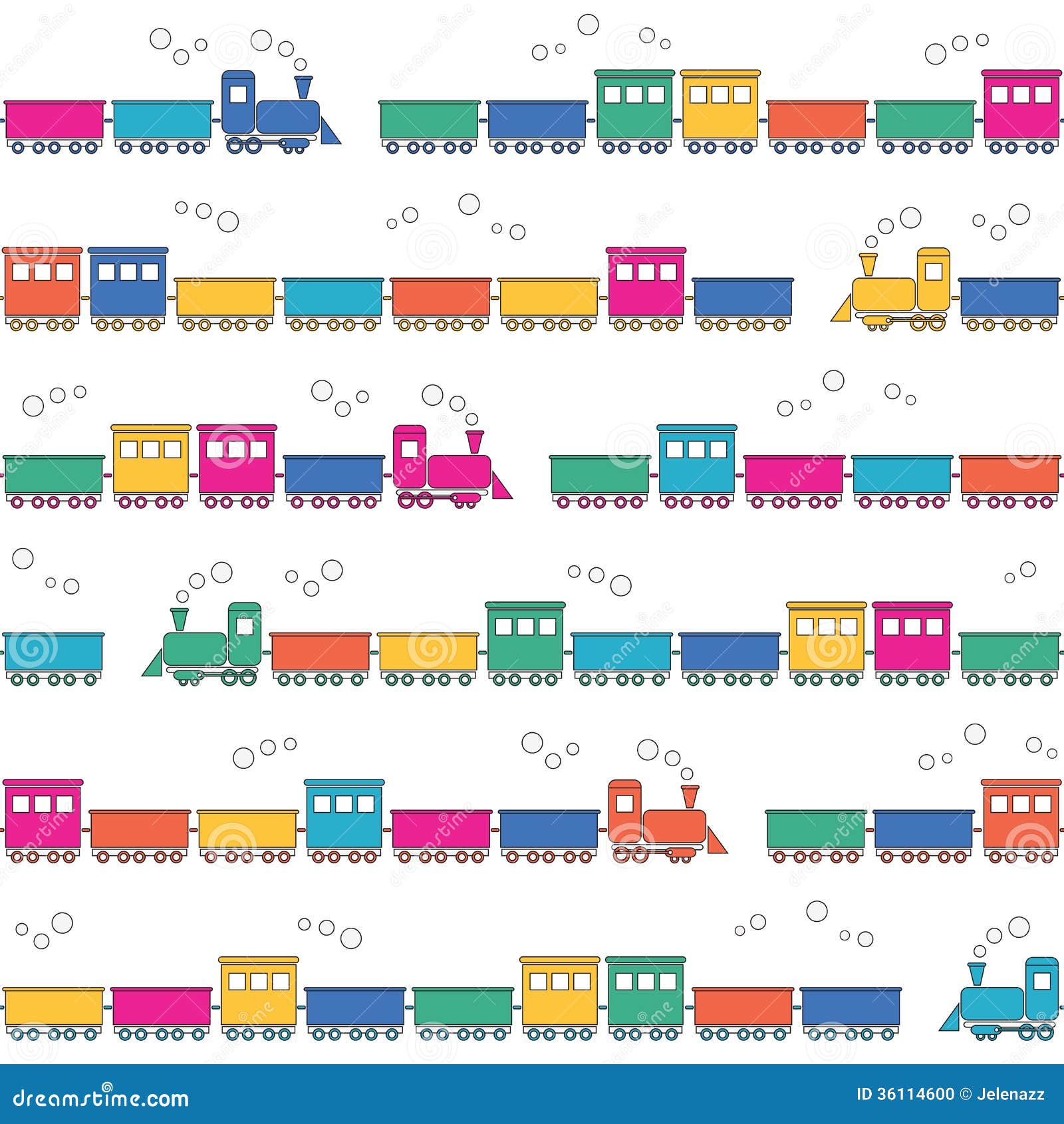 Colorful trains background stock vector. Illustration of pattern - 36114600