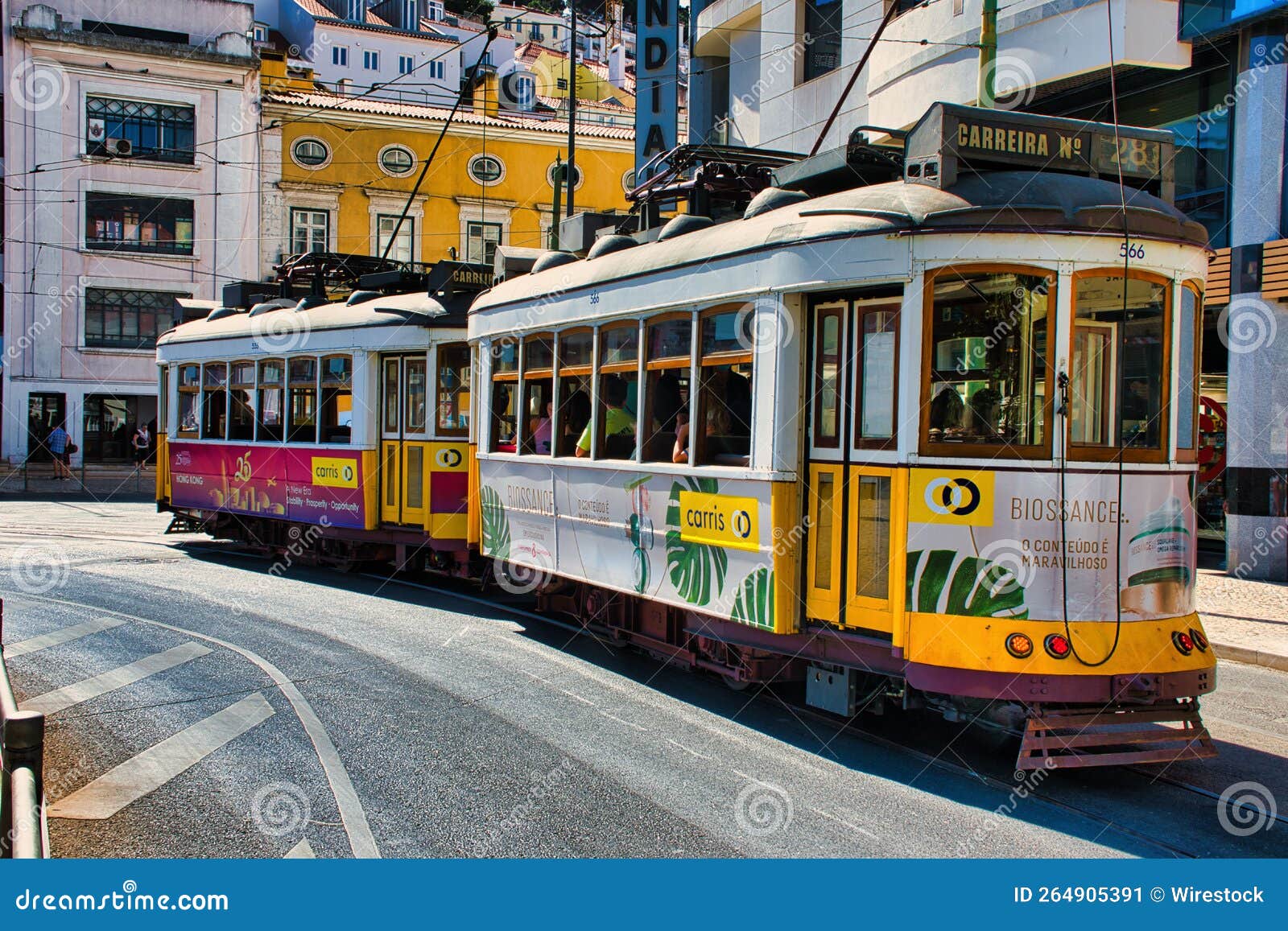 Colorful Tram in the Street of Lisbon Editorial Photo - Image of ...