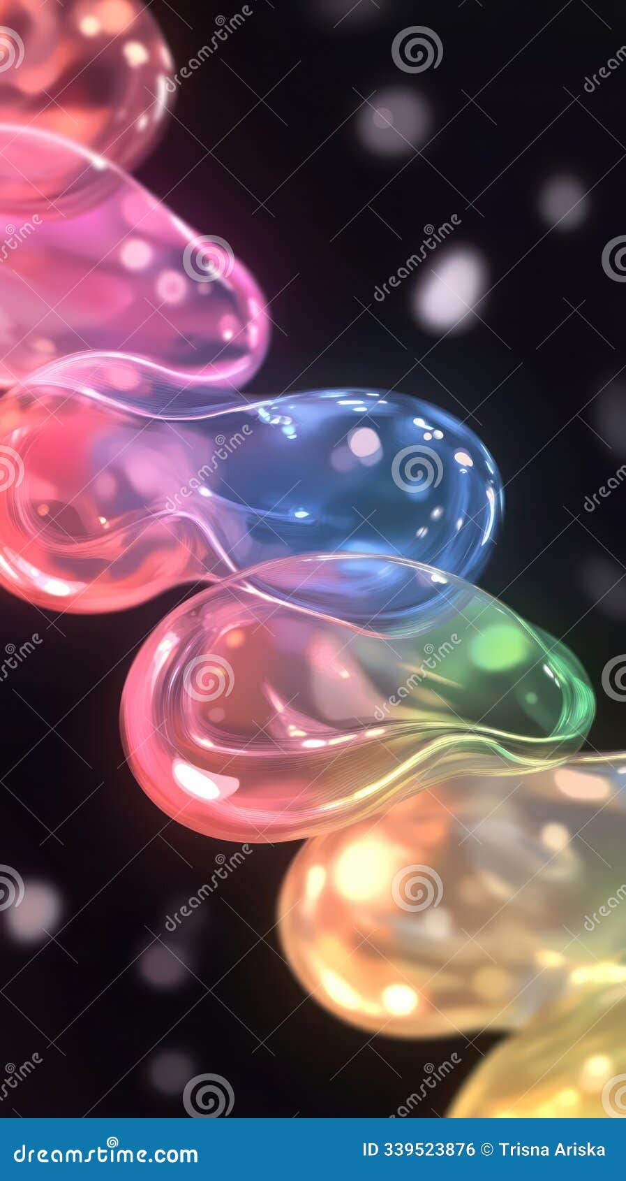 Colorful, Translucent Blobs Connected in a Flowing Pattern Against a ...