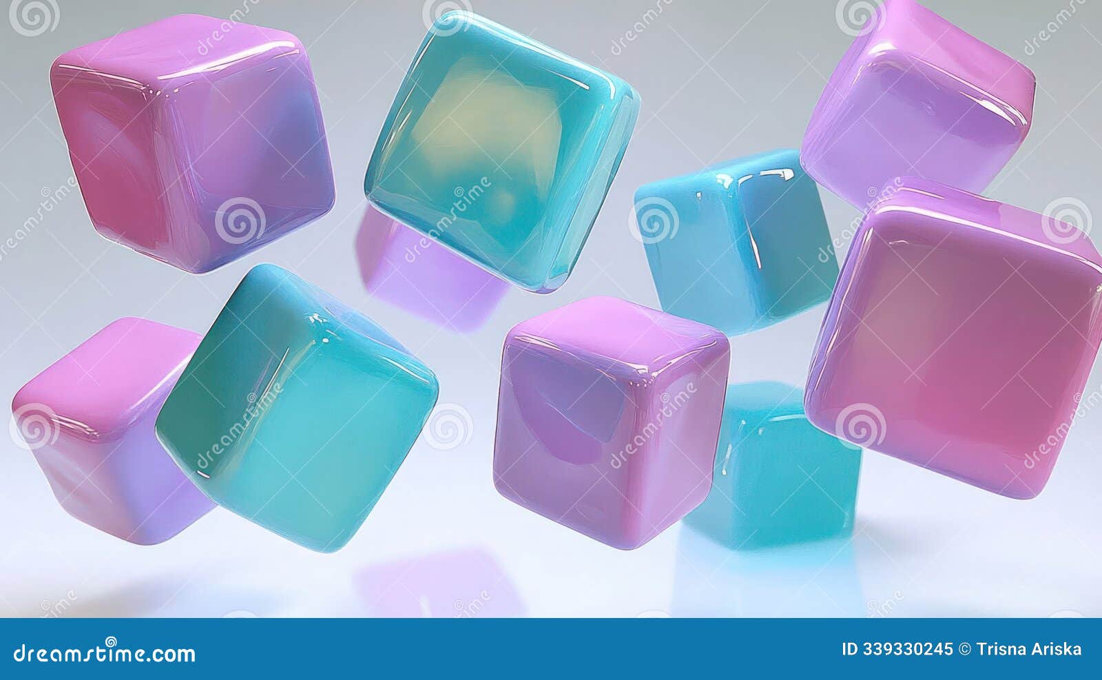 Colorful Translucent Cubes Floating in Space, Showcasing a Modern ...