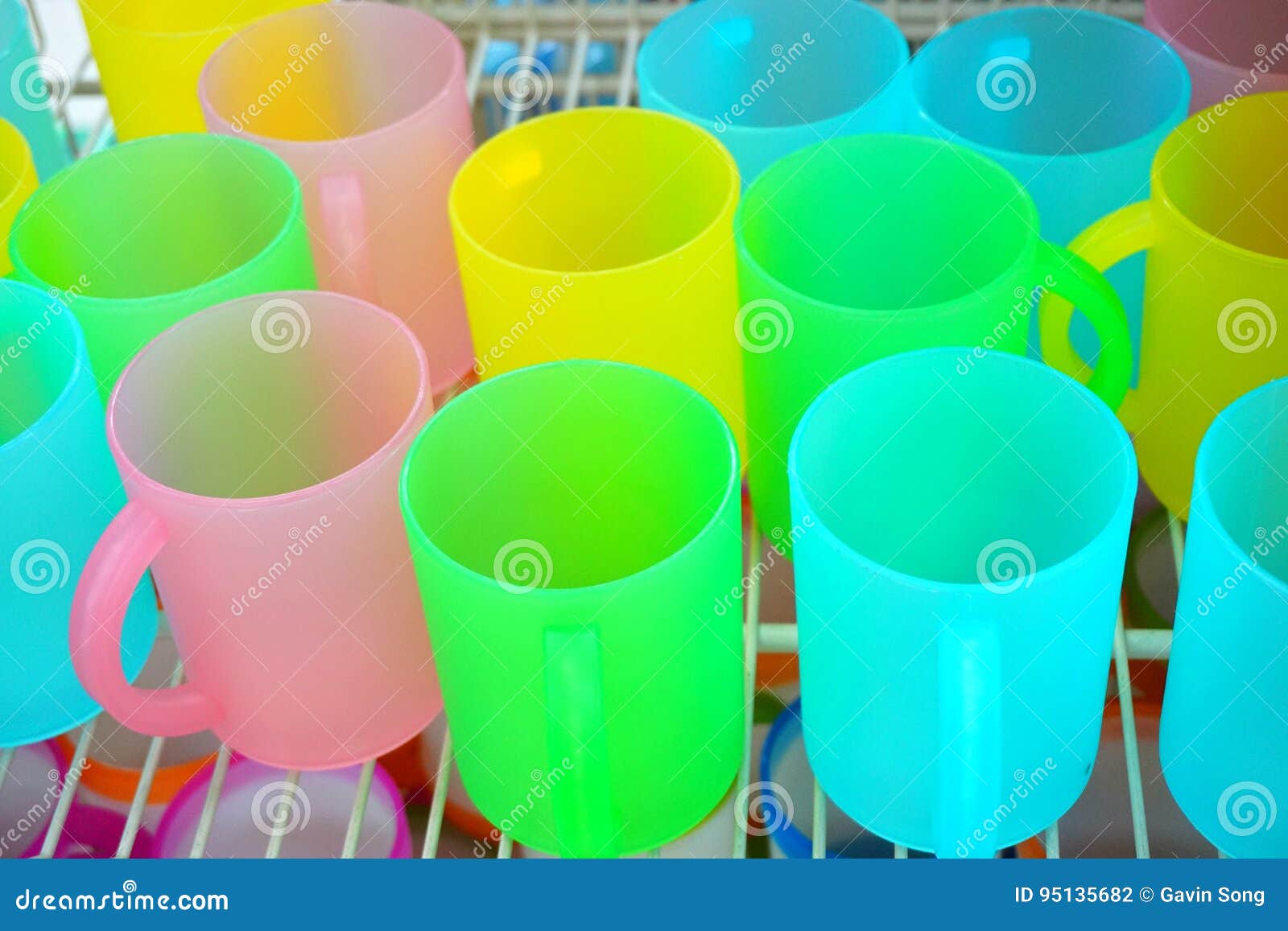 Colorful Translucent Frosted Plastic Cups Stock Photo - Image of blue ...