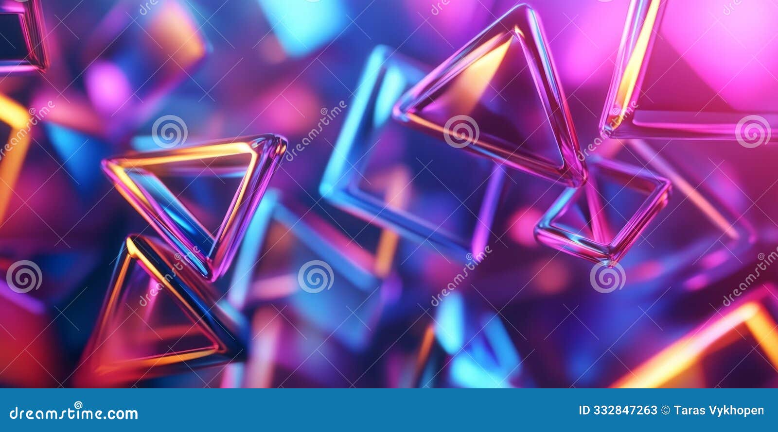 Colorful Translucent Geometric Shapes Floating in a Vibrant Digital ...