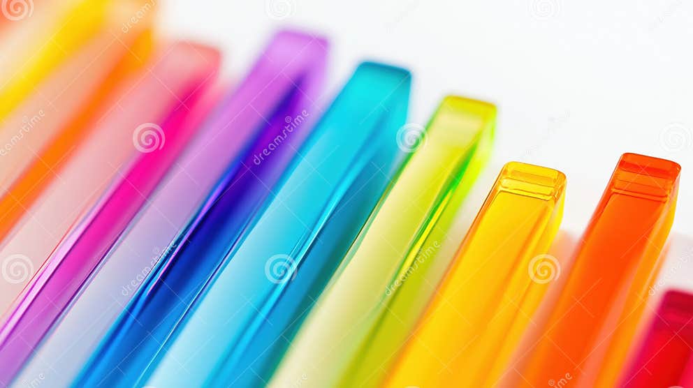 Colorful Translucent Plastic Bars Arranged in Gradient Stock Image ...