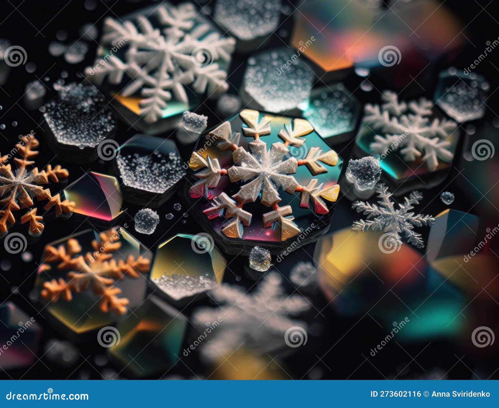 Colorful Translucent Snowflake on Dark Background Created with ...
