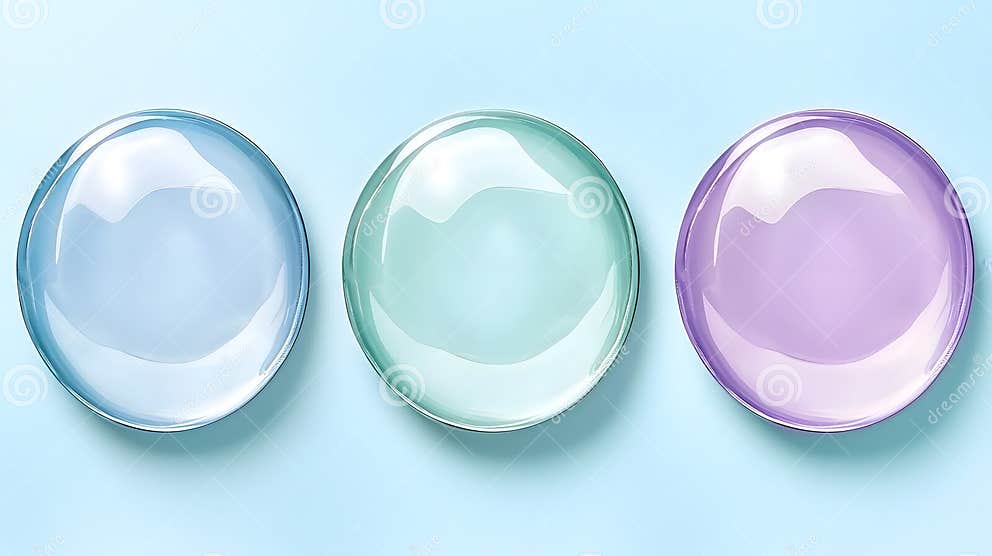 Colorful Translucent Soap Bubbles on a Blue Background Stock Photo ...