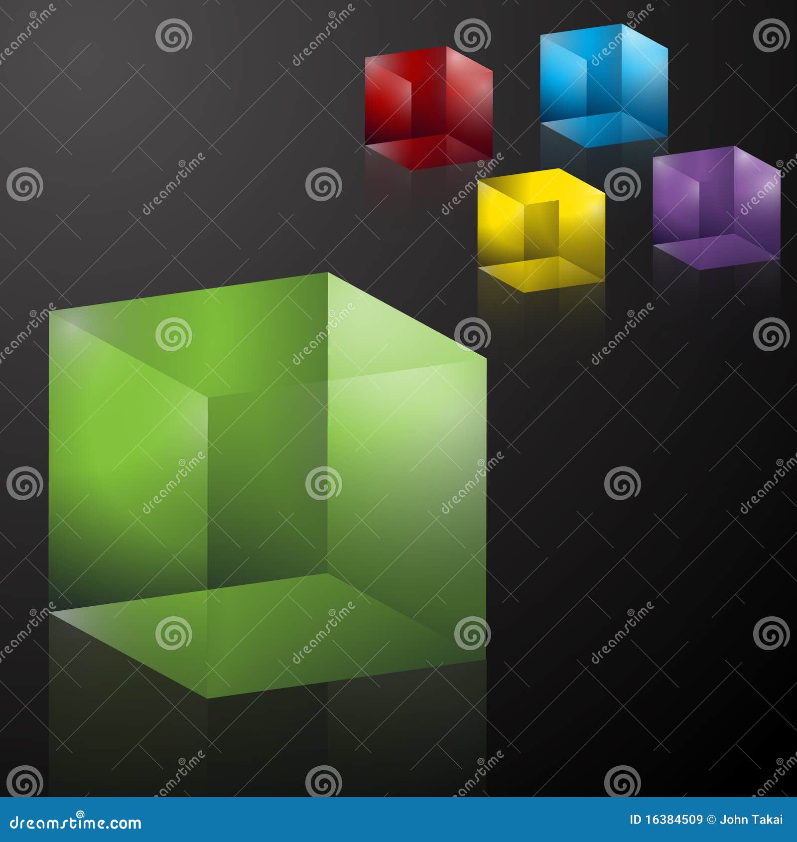 Colorful Transparent 3D Cubes Stock Vector - Illustration of black ...