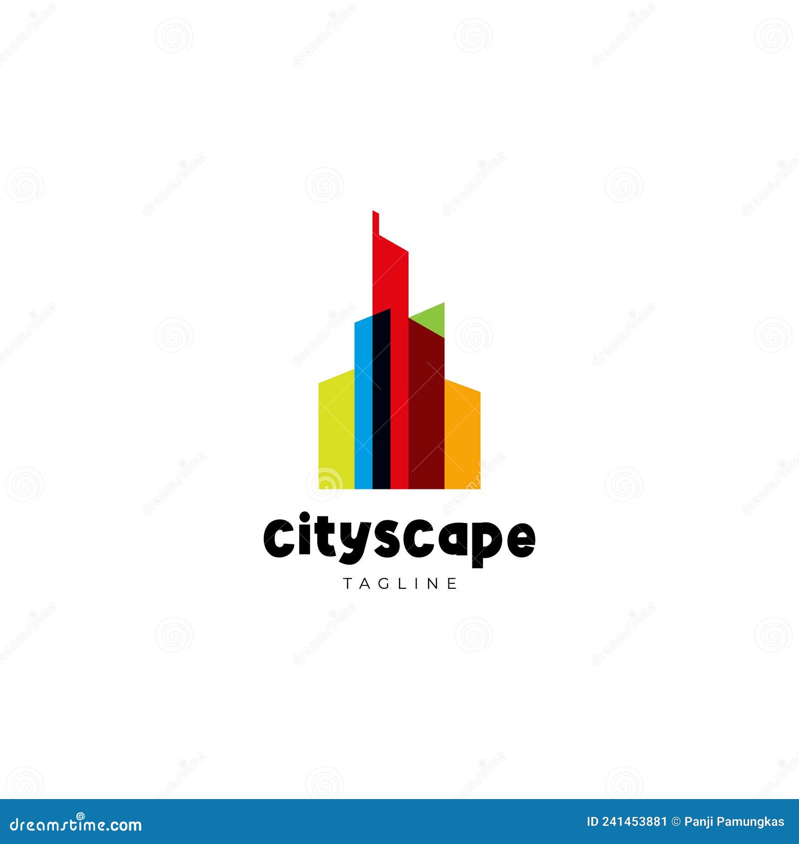 Colorful Transparent City Scape Logo Design Template Stock Illustration ...