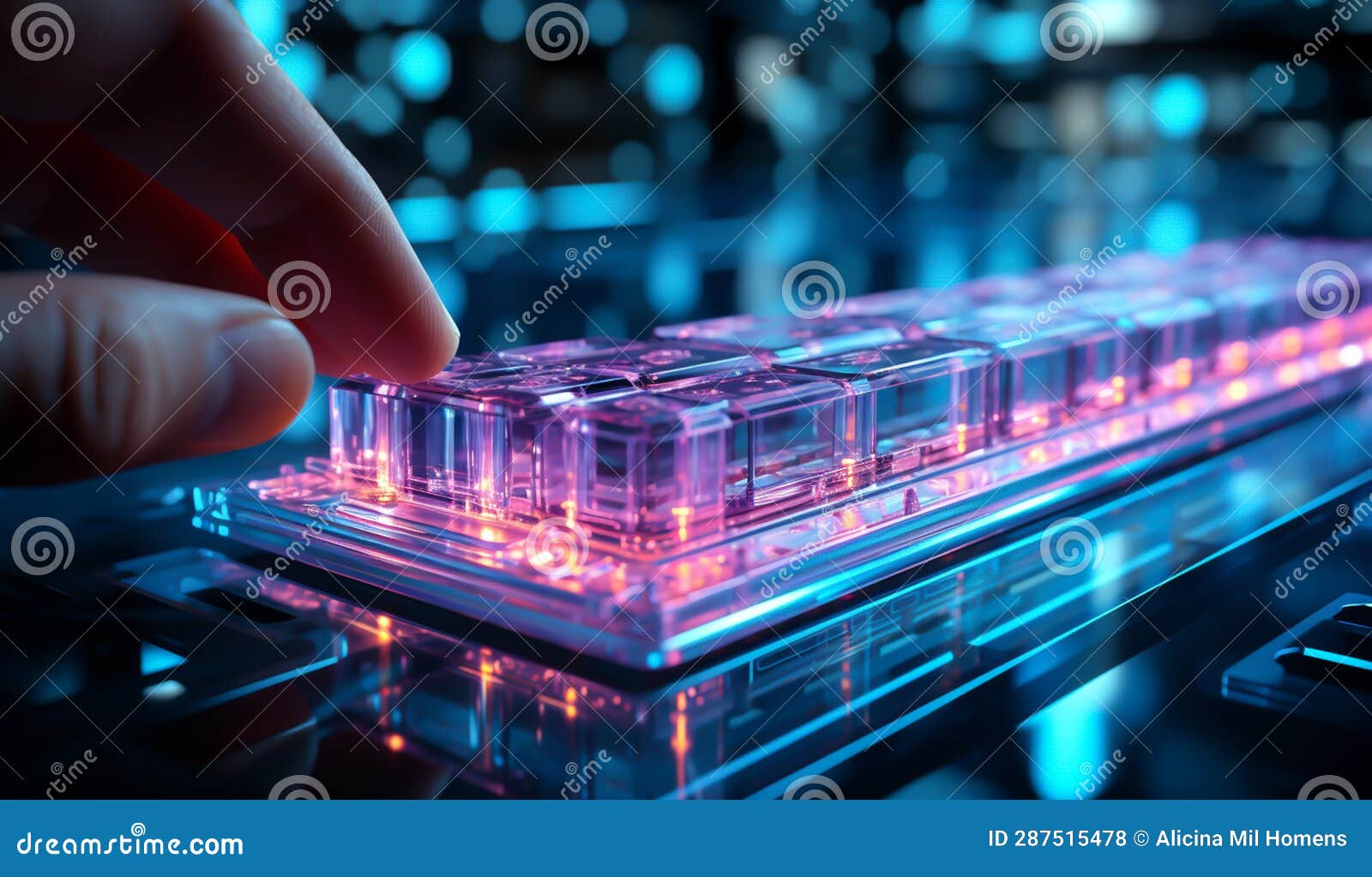 Colorful and Transparent Computer Keyboard. AI Generated Stock ...