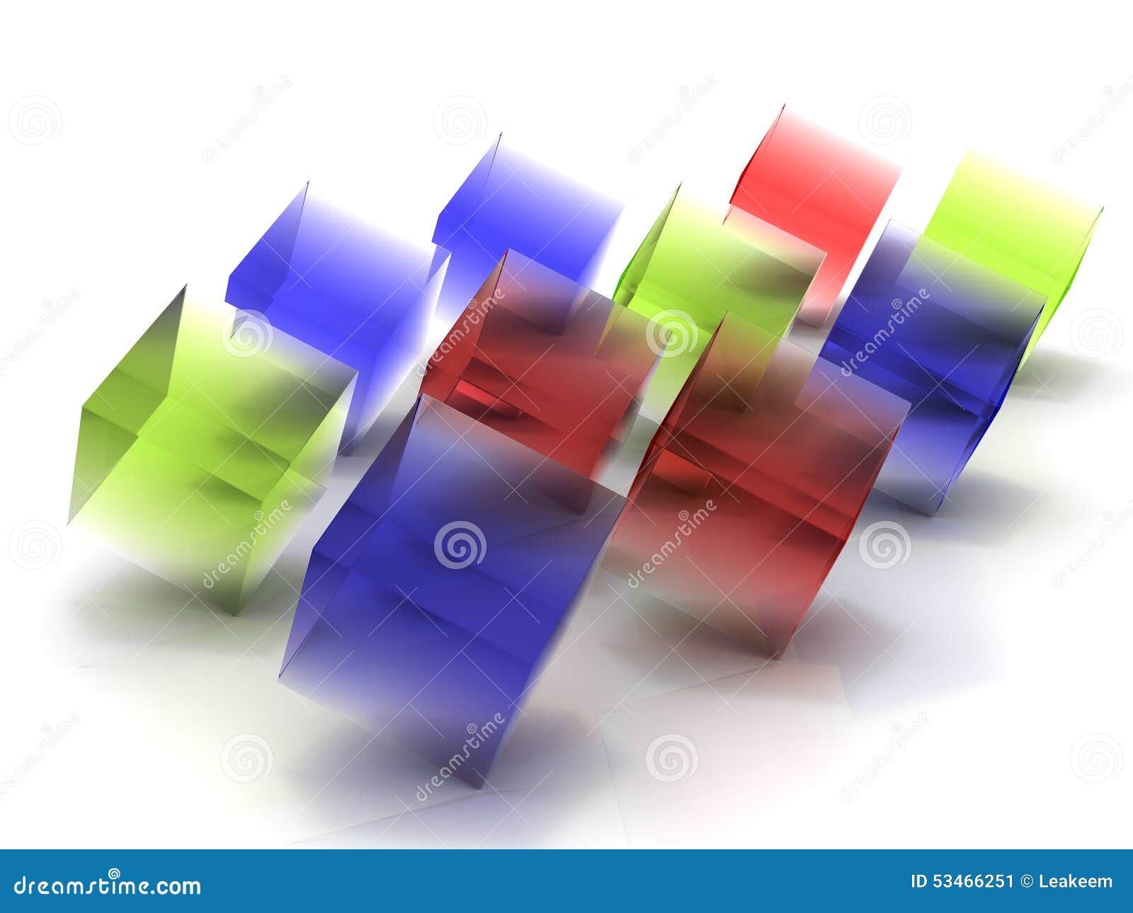 Transparent Cubes On A Light Blue Background Stock Photography ...