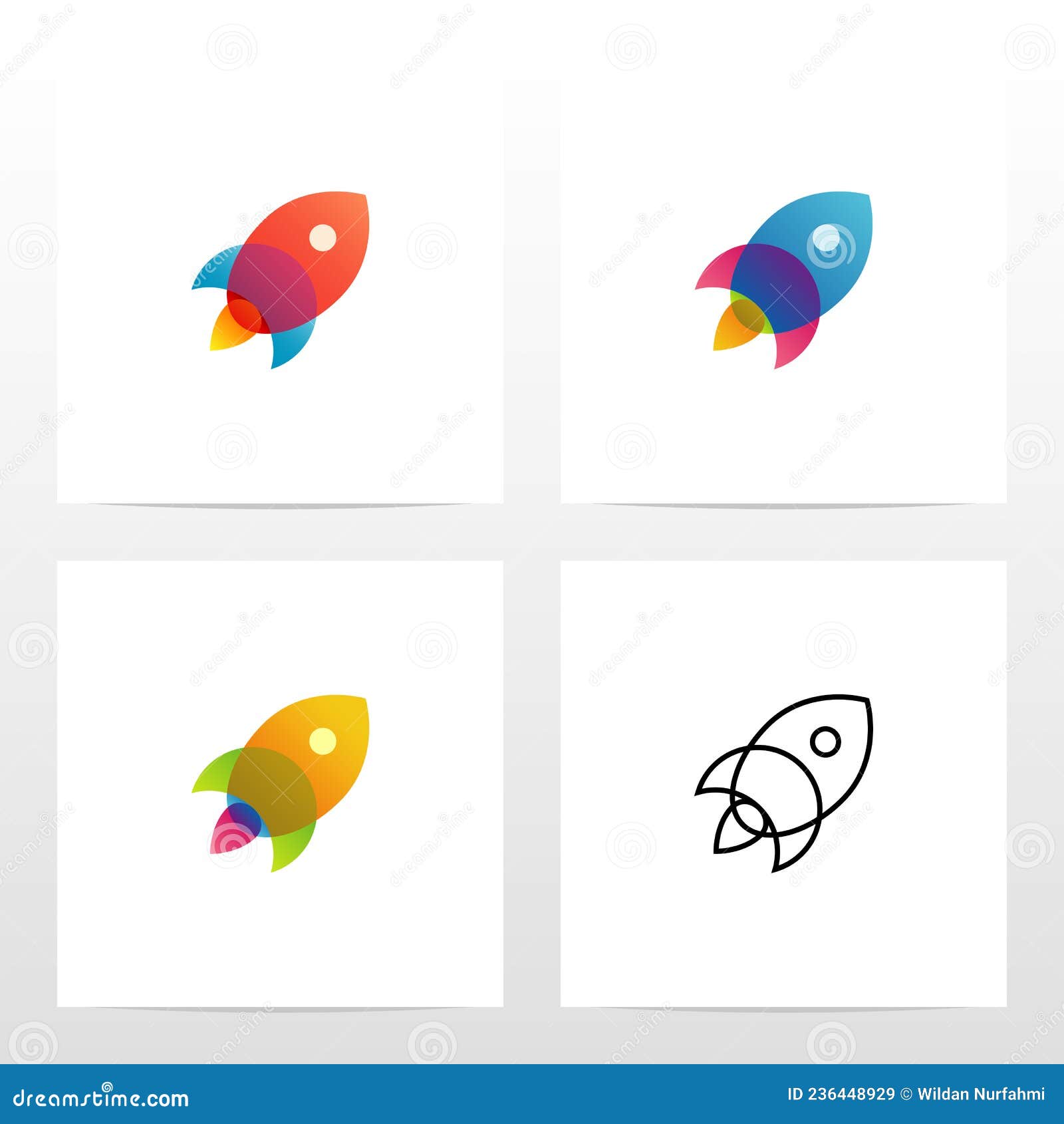 Colorful Transparent Rocket Logo Design Stock Vector - Illustration of ...