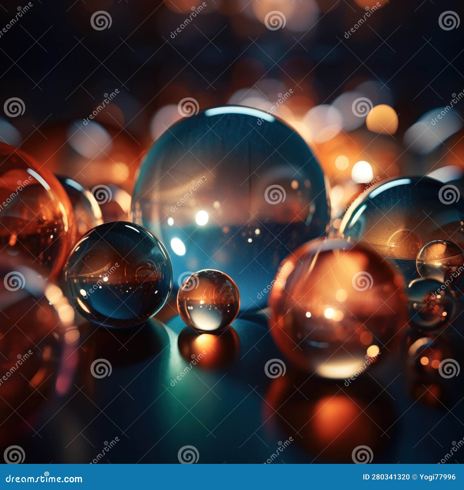 Colorful Transparent Spheres, Beautiful Abstract Spheres. Created Using ...