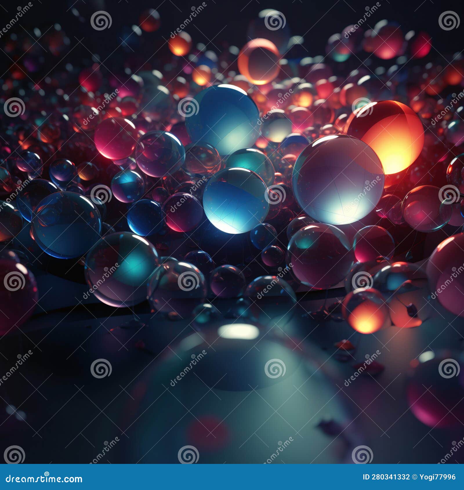 Colorful Transparent Spheres, Beautiful Abstract Spheres. Created Using ...
