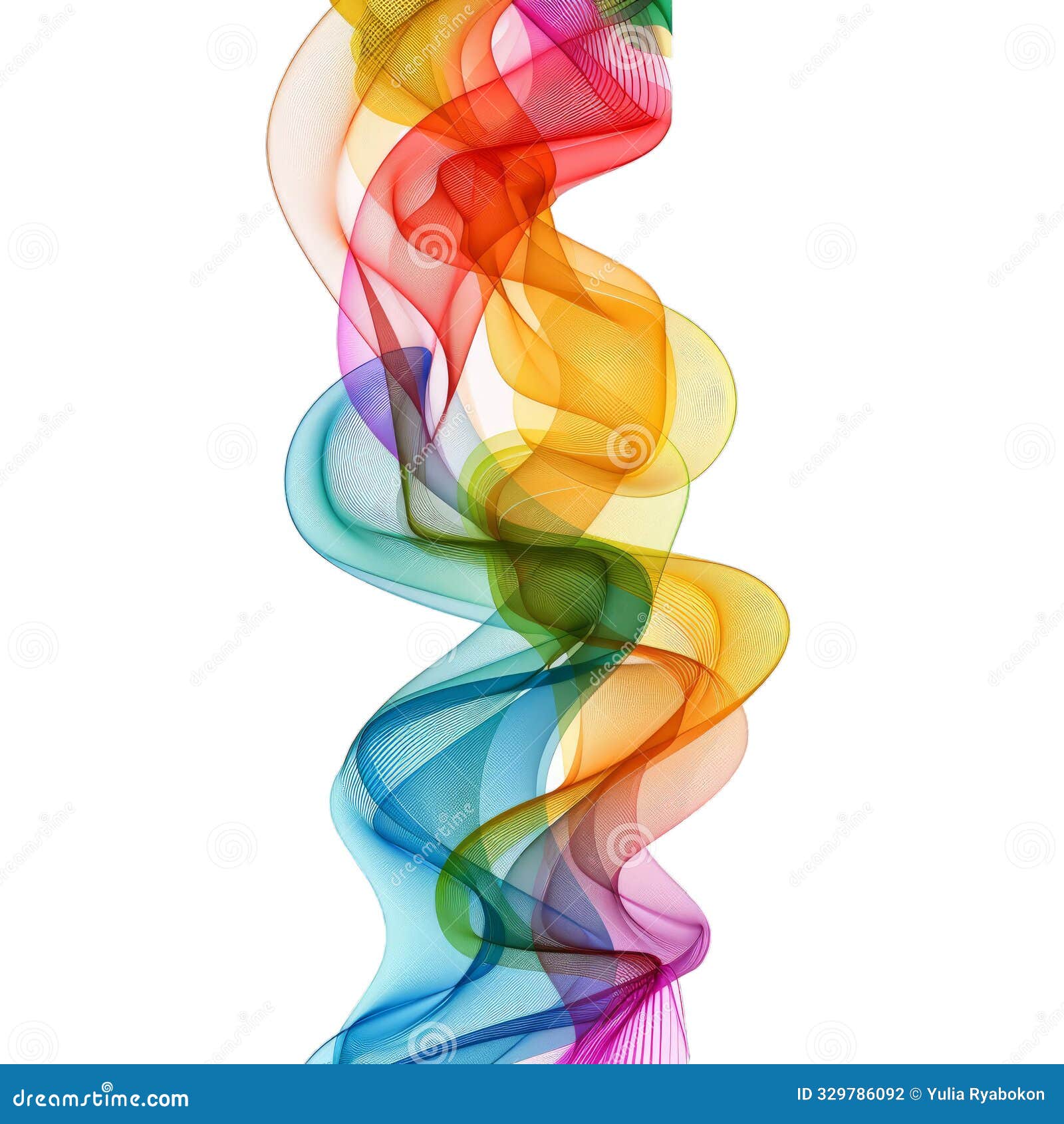 Colorful Transparent Wave Design Element on White Background Stock ...