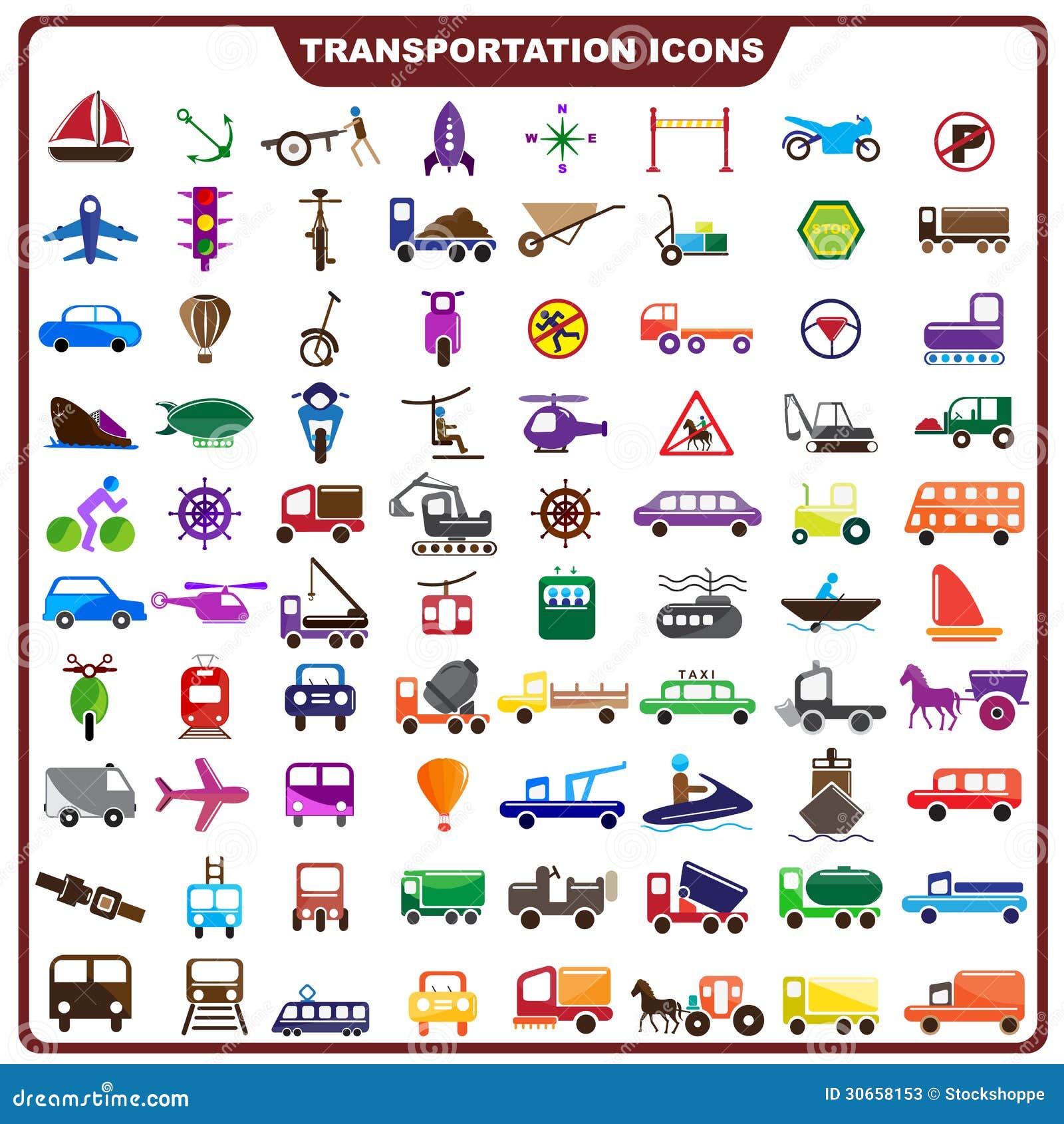 Colorful Transportation Icon Stock Vector - Illustration of chassis ...