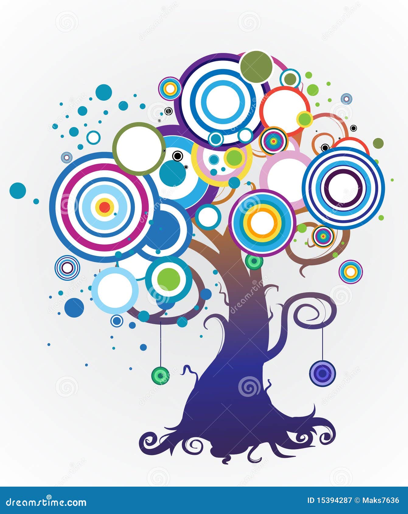 Colorful_tree stock vector. Illustration of backdrop - 15394287