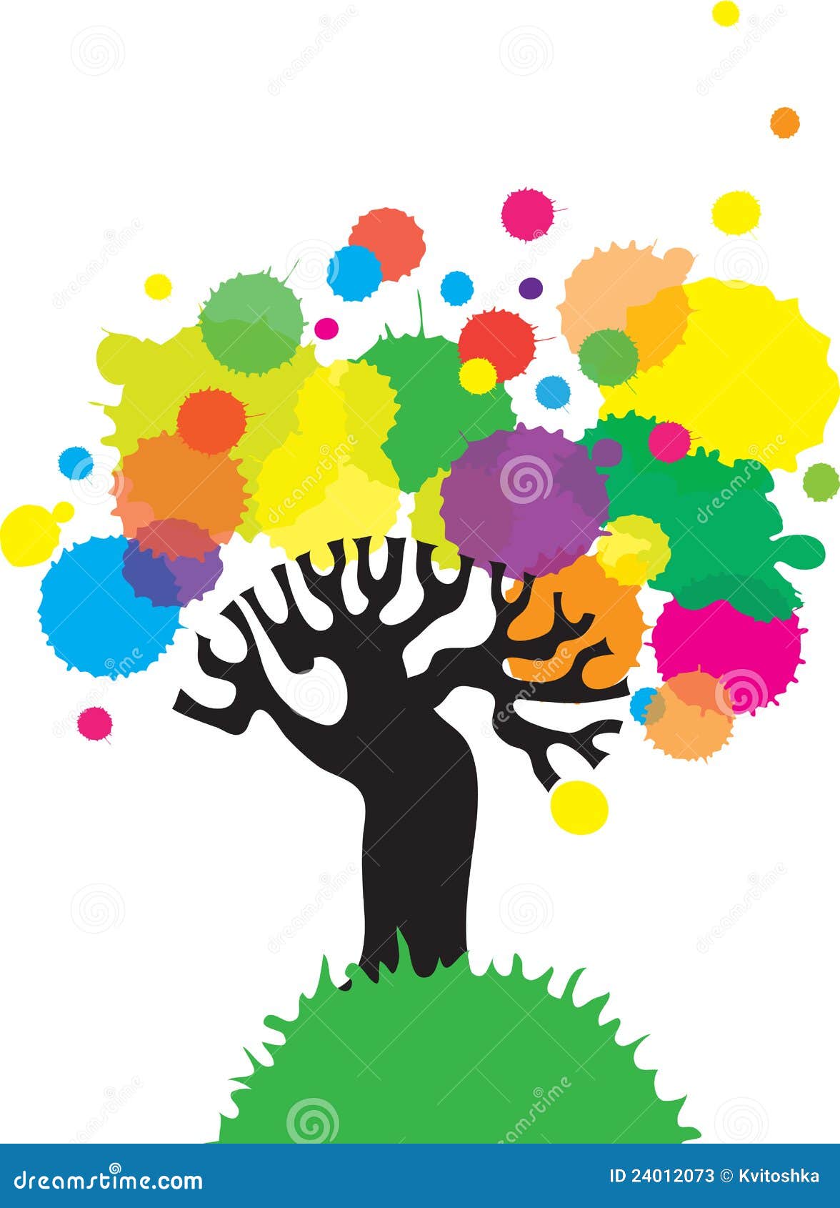 Colorful tree. stock vector. Illustration of eps10, leaf - 24012073