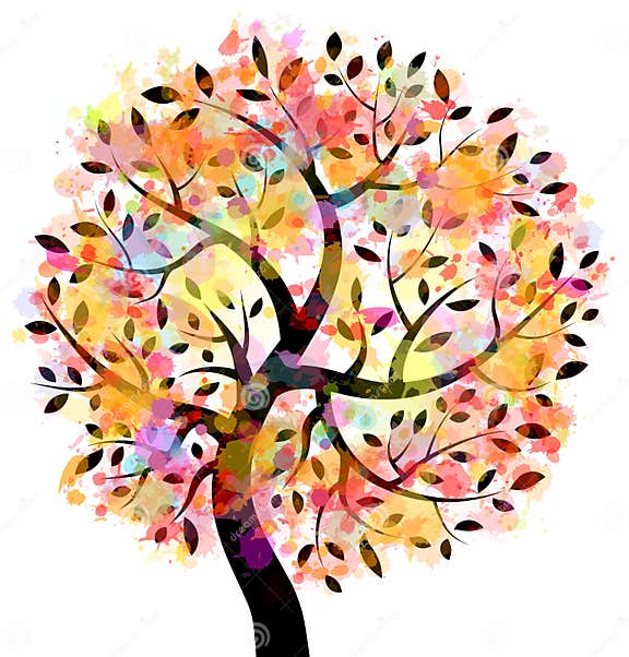 Colorful Tree stock vector. Illustration of curled, fantasy - 26603568