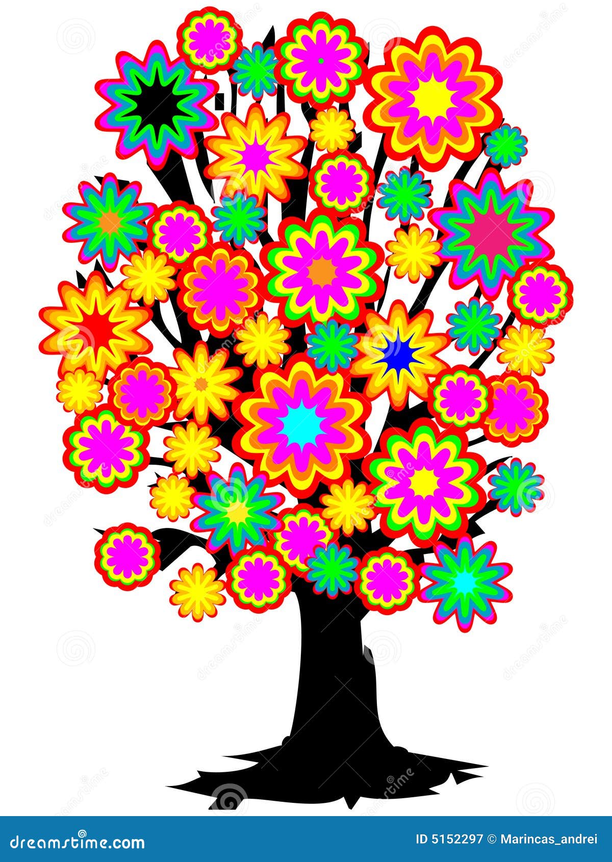 Colorful tree stock illustration. Illustration of structure - 5152297