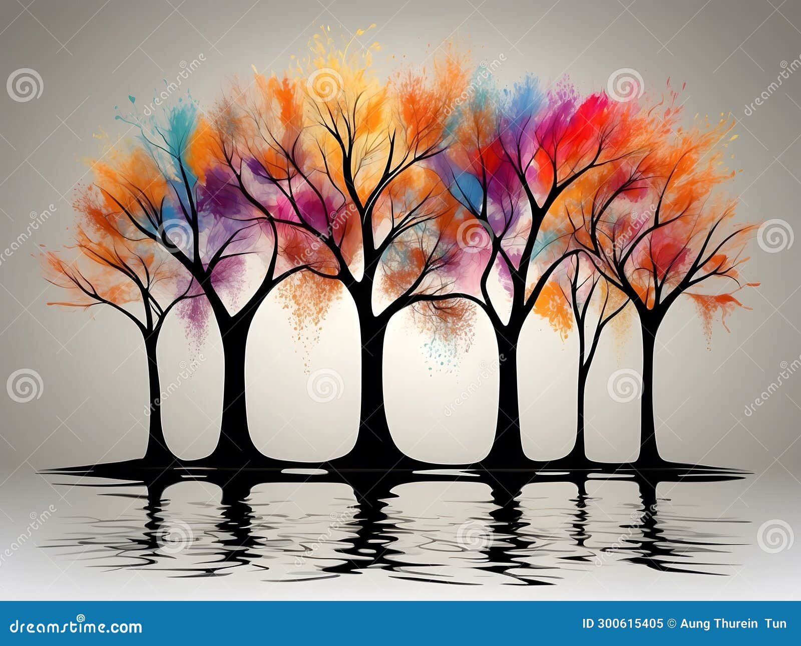 A Colorful Tree Abstract Wallpaper Stock Illustration - Illustration of ...