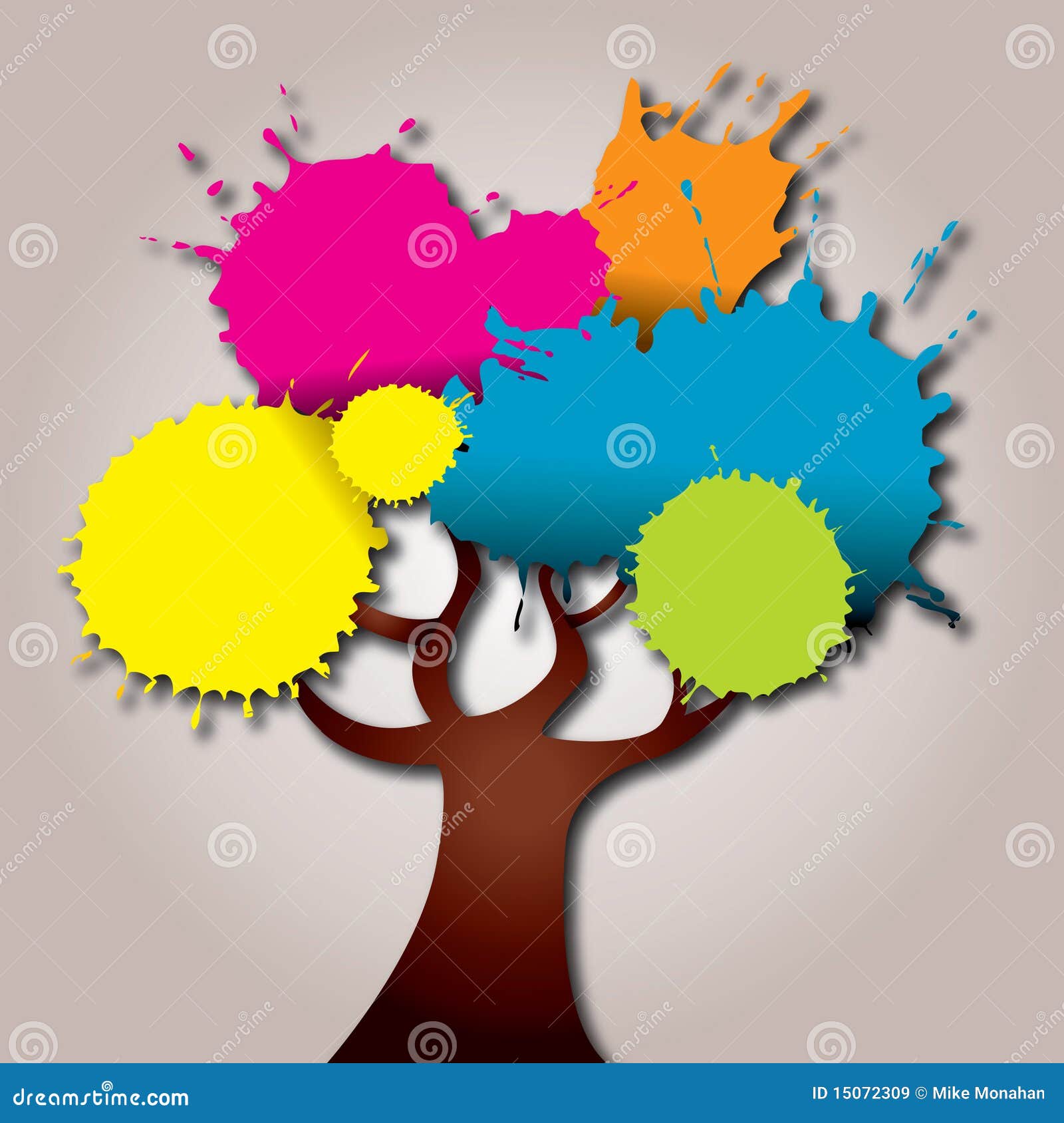 Colorful tree art stock vector. Illustration of colours - 15072309