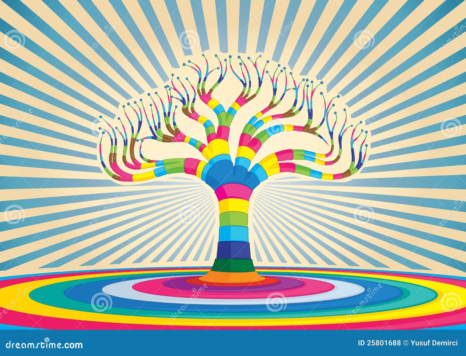 Colorful tree design stock vector. Illustration of creative - 25801688