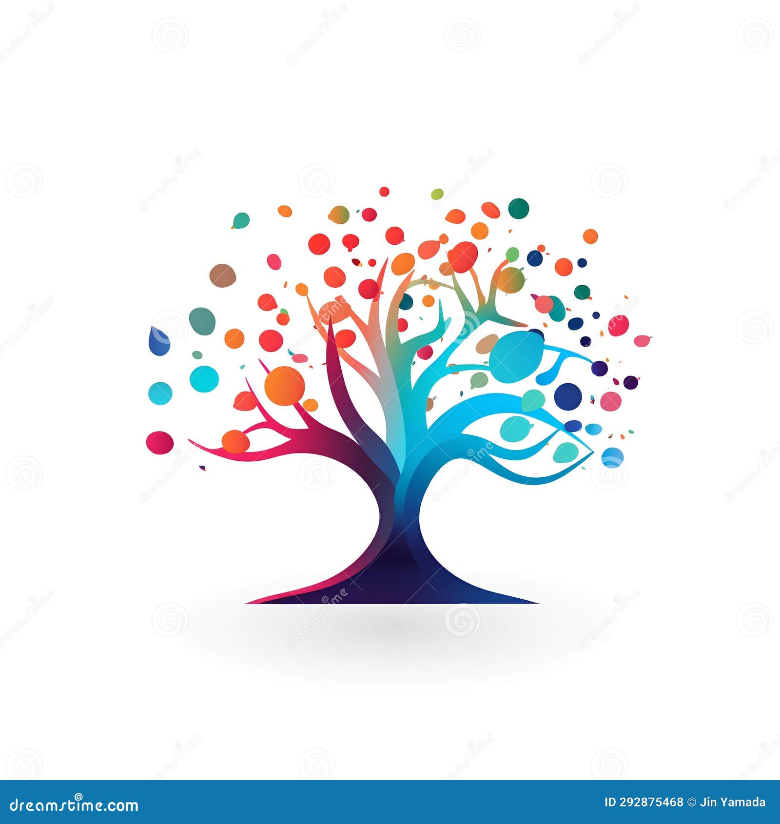 Colorful Tree Design Template. Vector Graphic Illustration of Abstract ...
