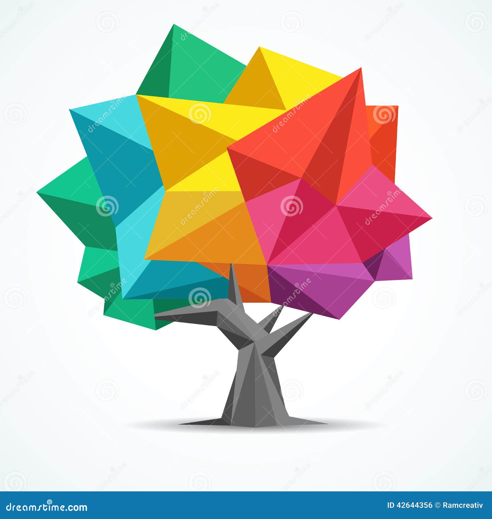 Colorful Tree. Geometric Polygon Design Stock Vector - Illustration of ...