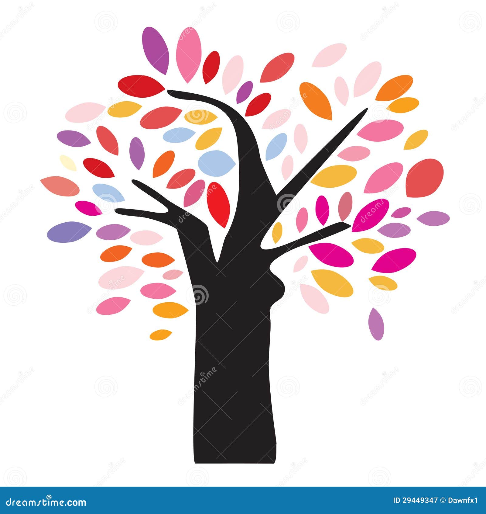 Colorful Tree Illustration stock vector. Illustration of tree - 29449347