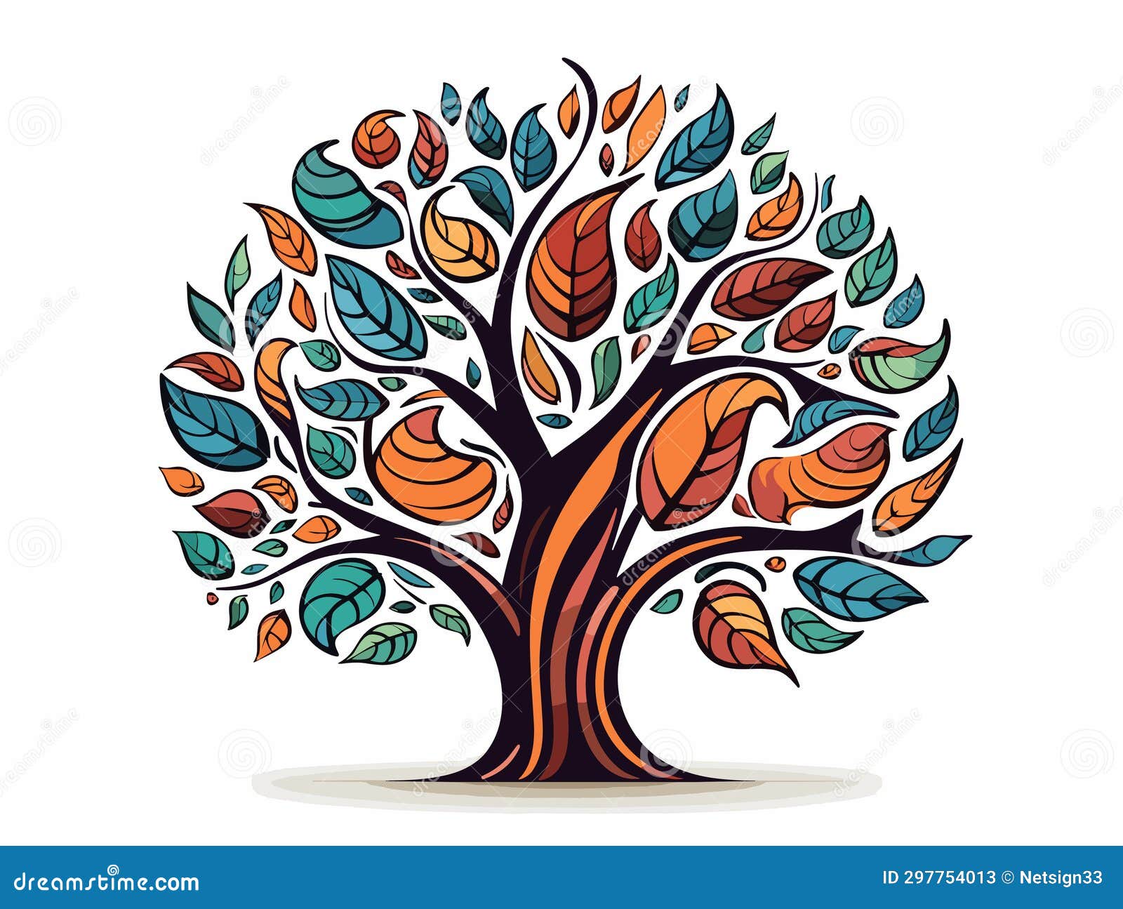 A Colorful Tree with Leaves - a Colorful Tree Logo Icon Stock ...