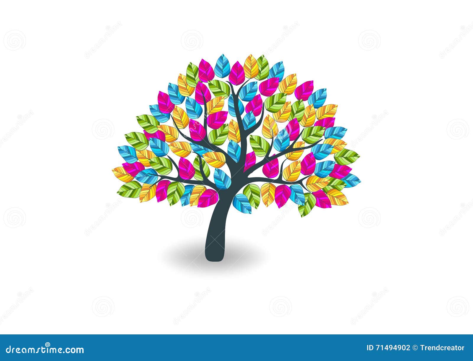 Colorful tree logo stock vector. Illustration of creative - 71494902