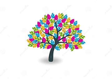 Colorful tree logo stock vector. Illustration of creative - 71494902