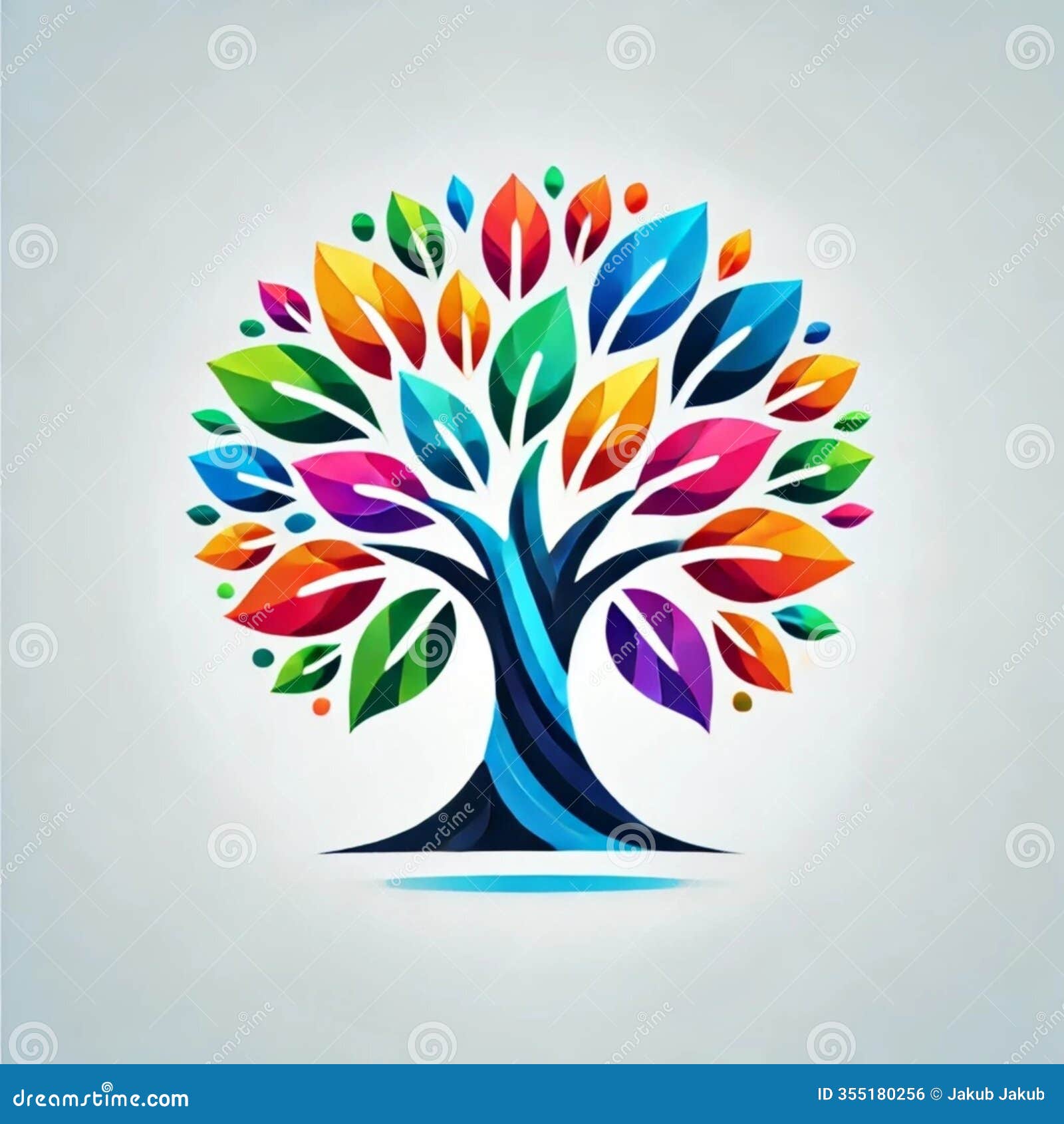 A colorful tree logo icon stock illustration. Illustration of company ...